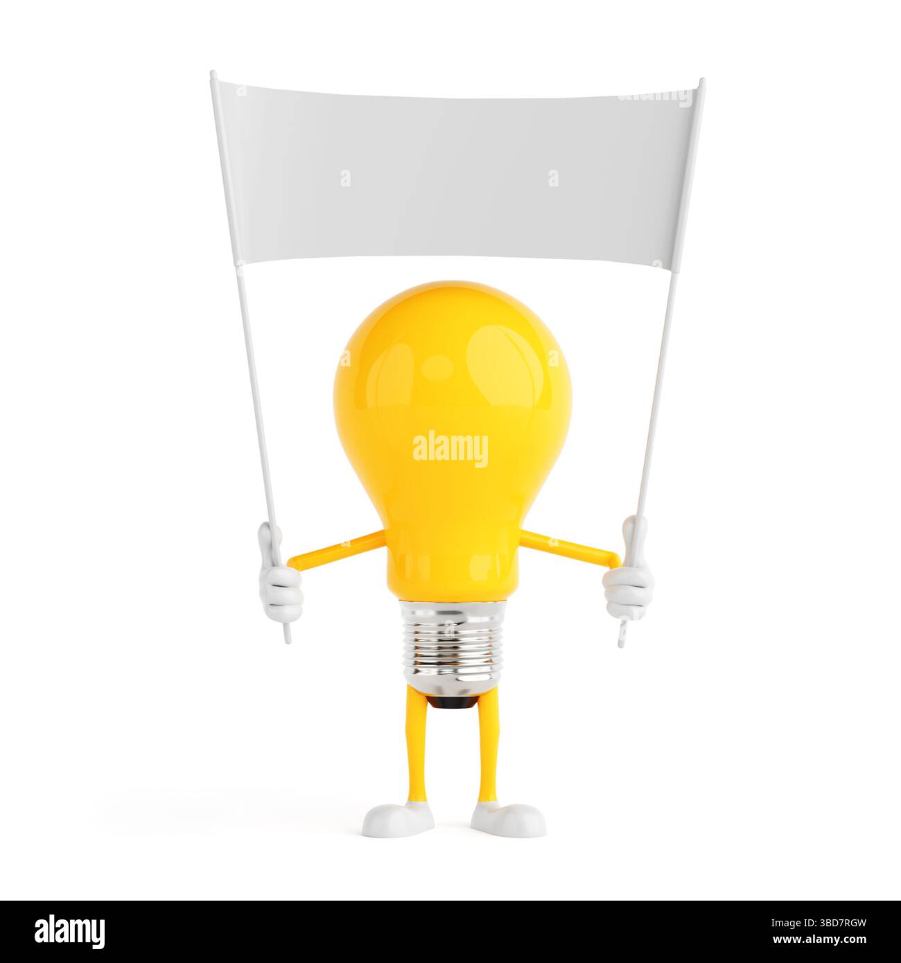 Communication And Message Concept. Yellow Cartoon Light Bulb Character ...