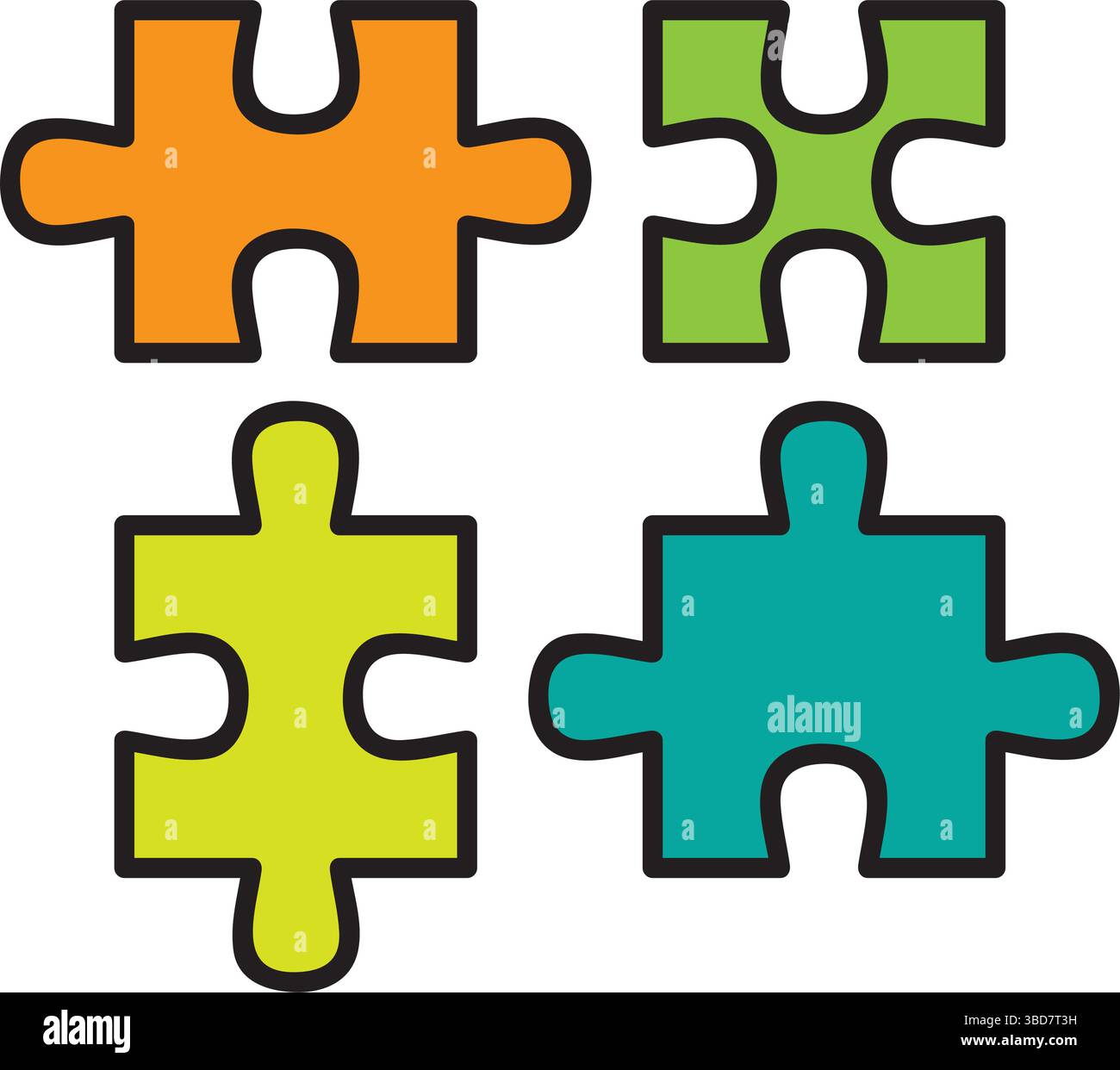 simple puzzle pieces isolated vector illustration Stock Vector Image ...