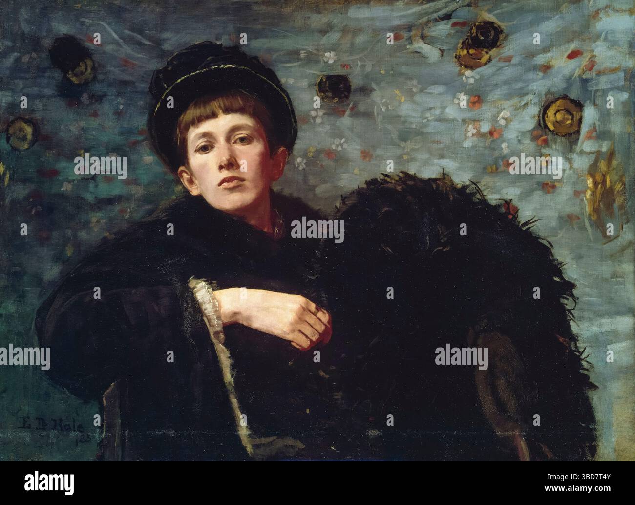 Ellen Day Hale (1855-1940), self-portrait painting of the female ...