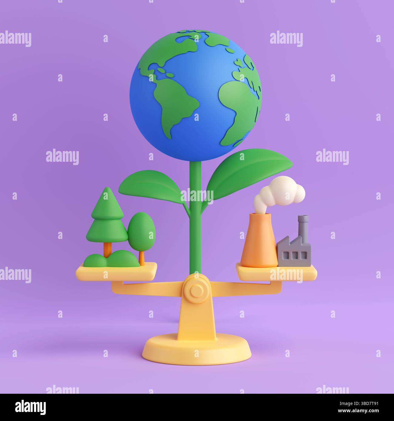 Environmental Responsibility Concept. Earth Balancing Between Nature ...