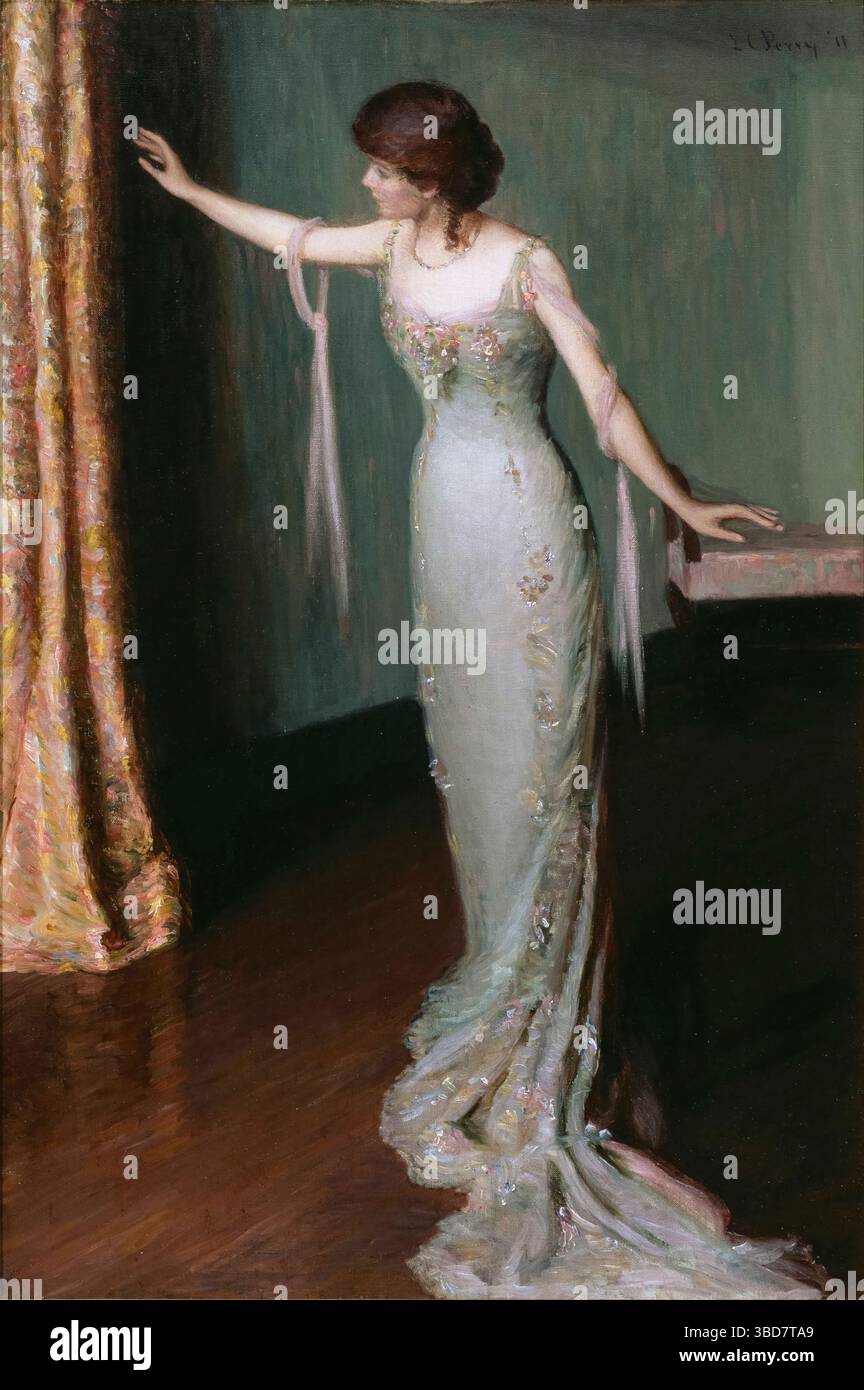 Lilla Cabot Perry, Lady in an Evening Dress, (Renée), painting in oil ...