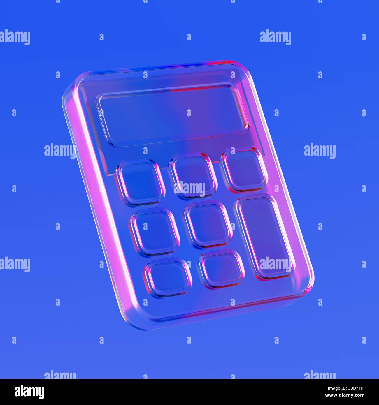 Finance And Technology Concept. Transparent Glass Calculator Icon with ...