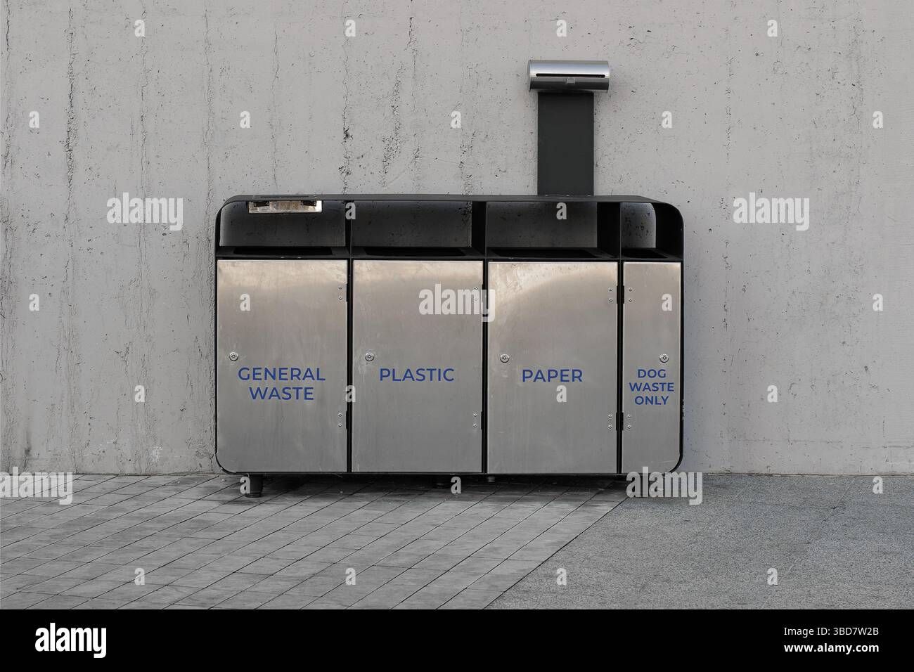 Sustainability And Waste Separation Concept. Stainless Steel Outdoor ...