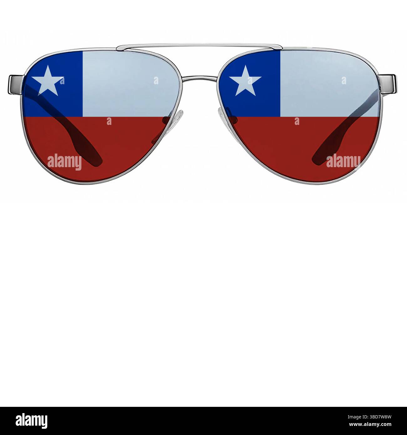 White background with sunglasses with Chile flag Stock Photo - Alamy