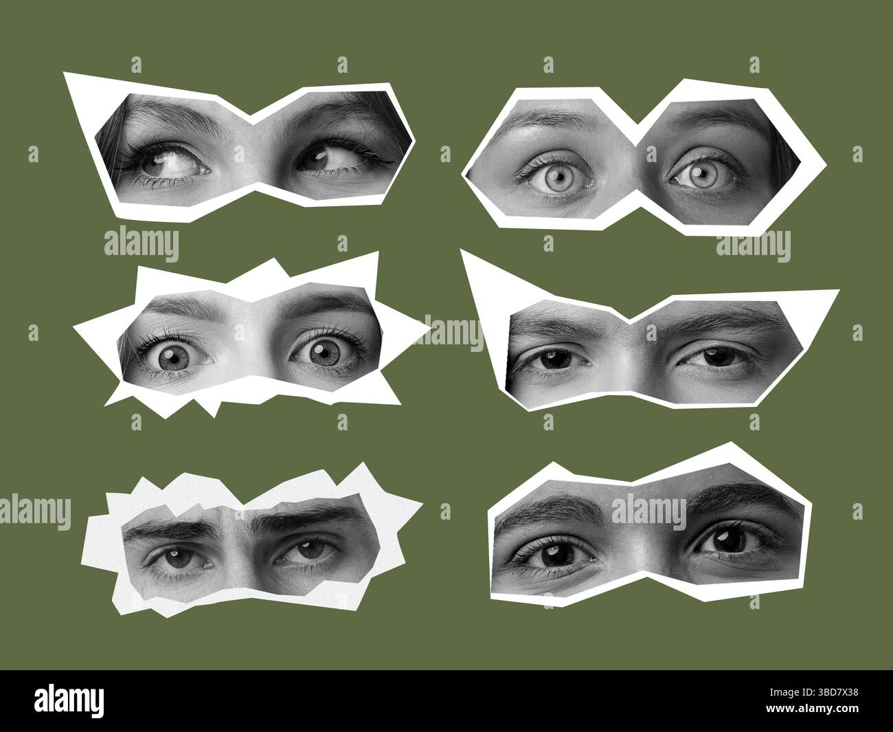 Diverse expressions captured through various eye shapes in a creative ...