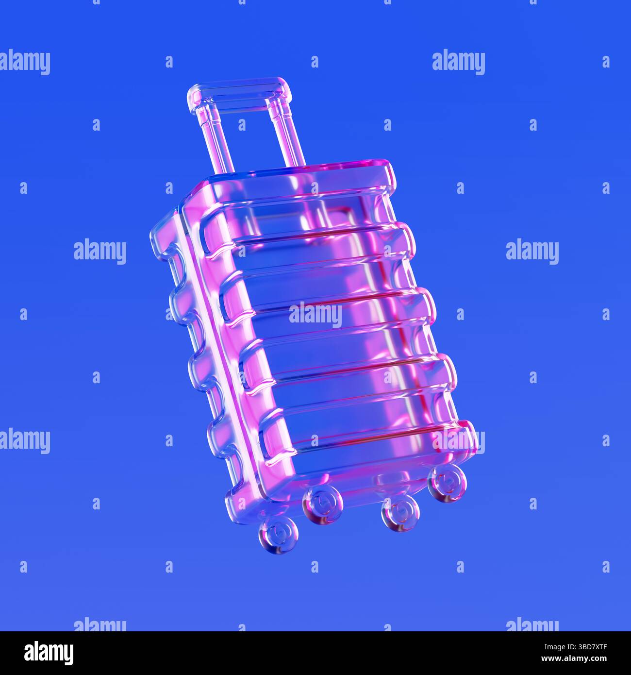 Travel And Modern Design Concept. Transparent Glass Suitcase Icon With ...