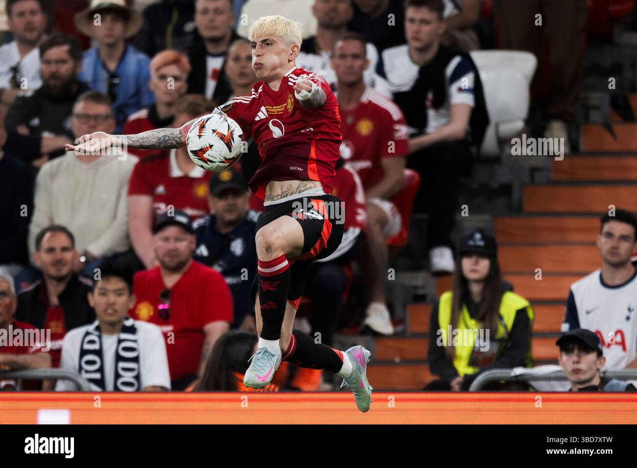 Alejandro Garnacho of Manchester United FC in action during the UEFA ...