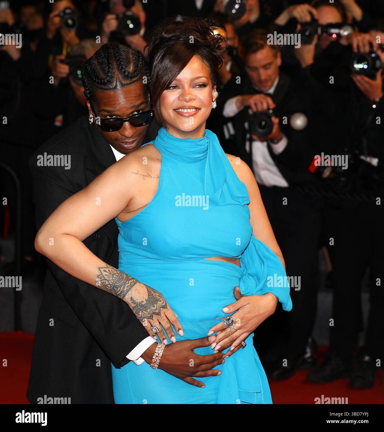 May 19, 2025, Cannes, France: A$AP ROCKY, 36, on the rainy carpet ...