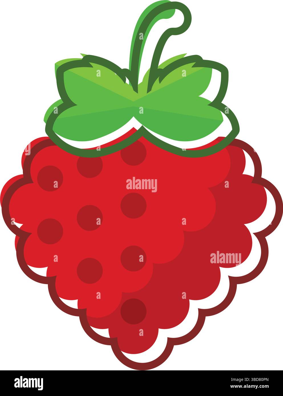 Raspberry fruit icon in flat style. Raspberries berry vector ...