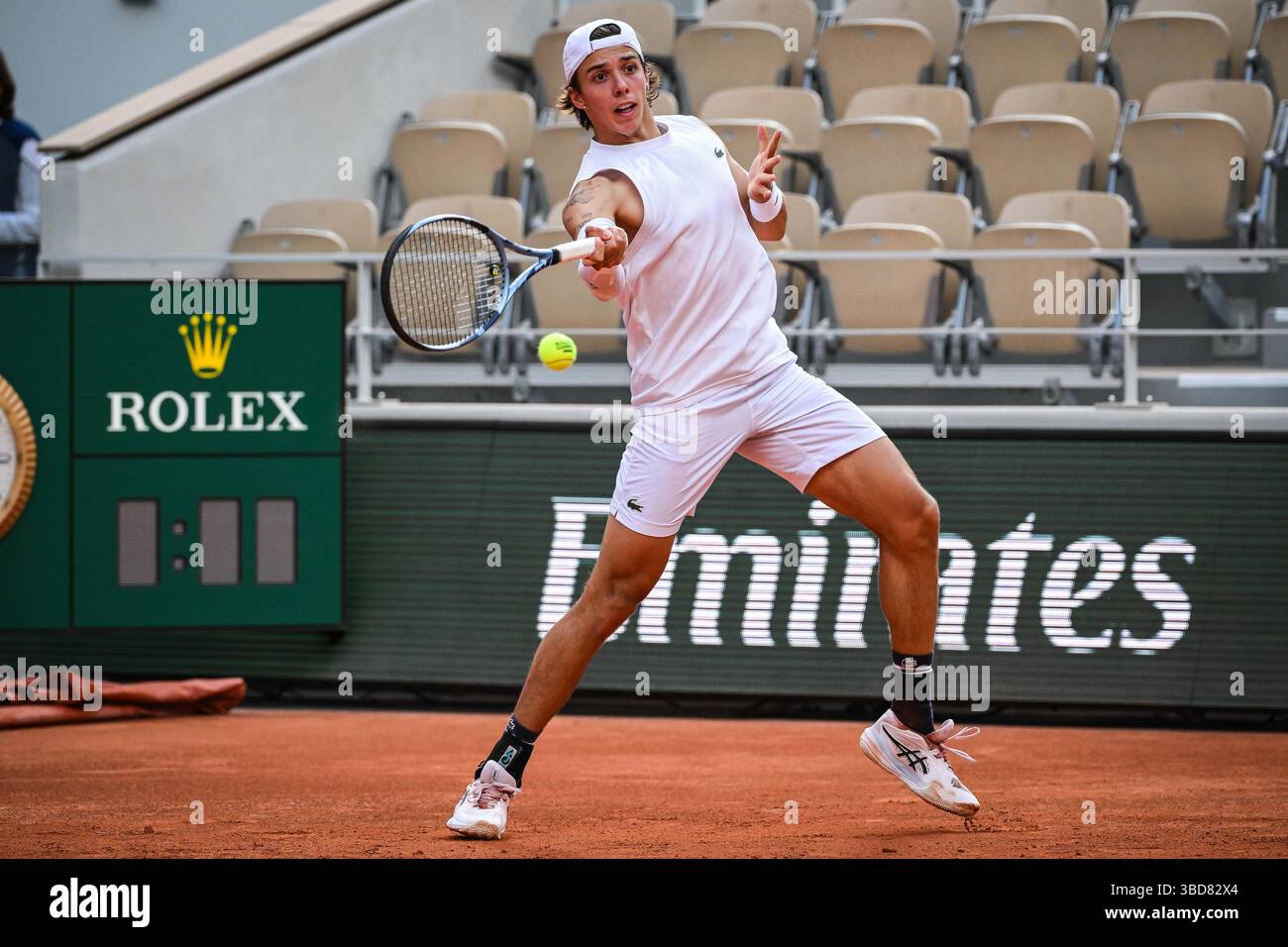 Arthur CAZAUX of France during a training session of Roland-Garros 2025 ...
