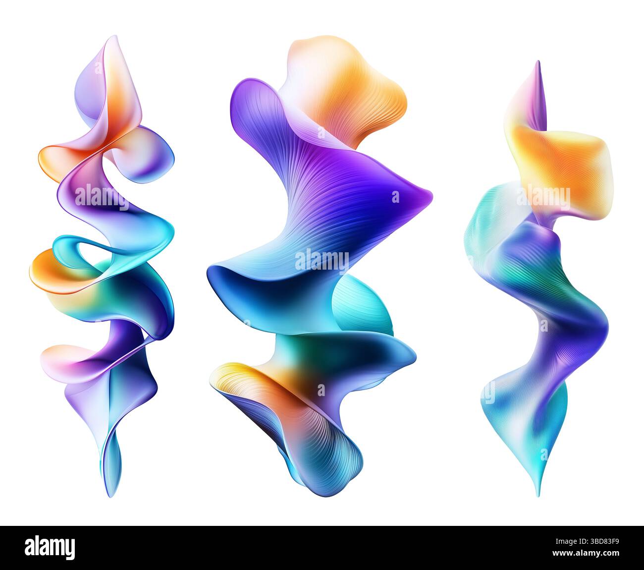 Colorful abstract swirls creating a vibrant visual display in three ...