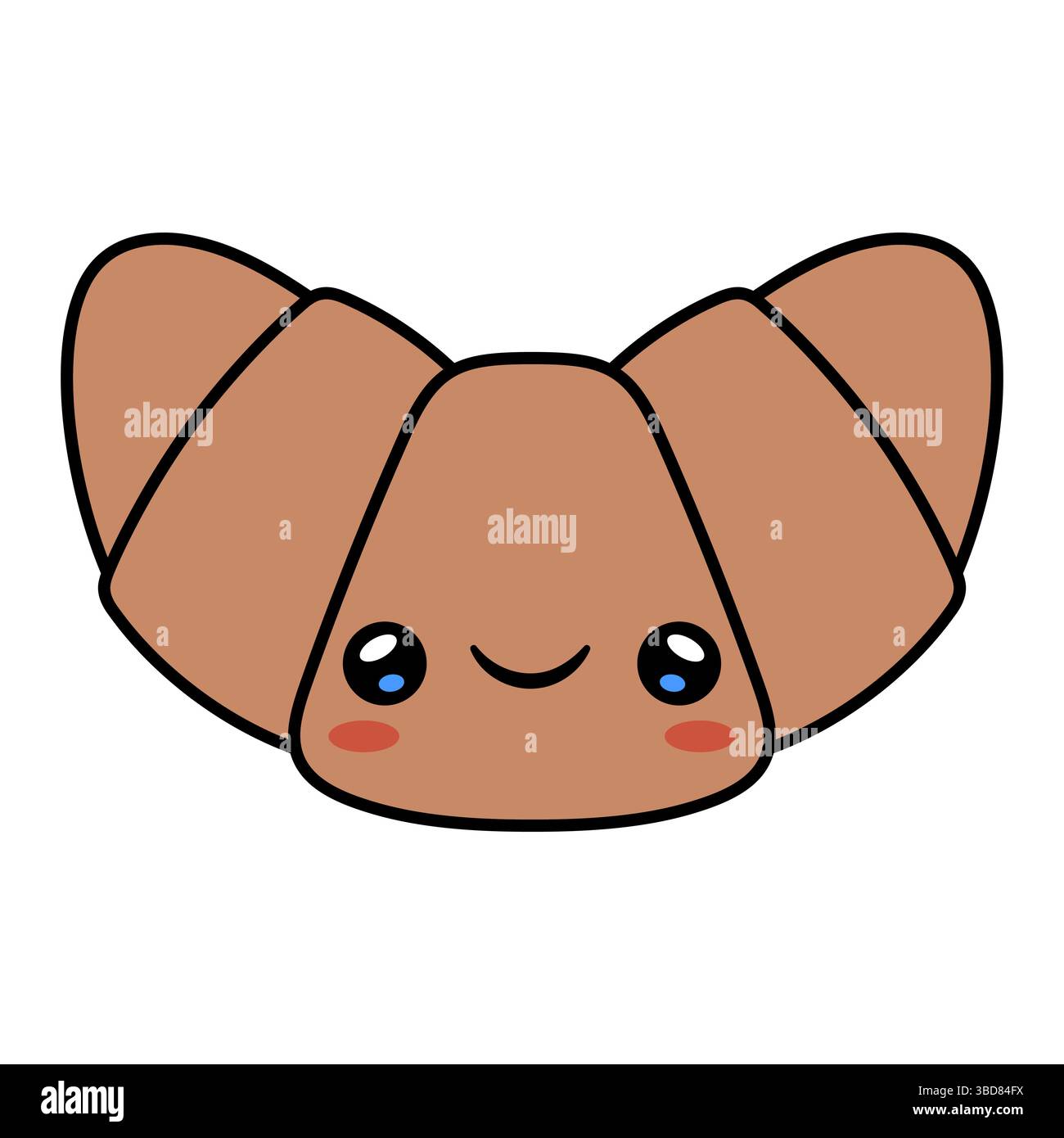 Cute Smiling Croissant Illustration. This is a delightful illustration ...