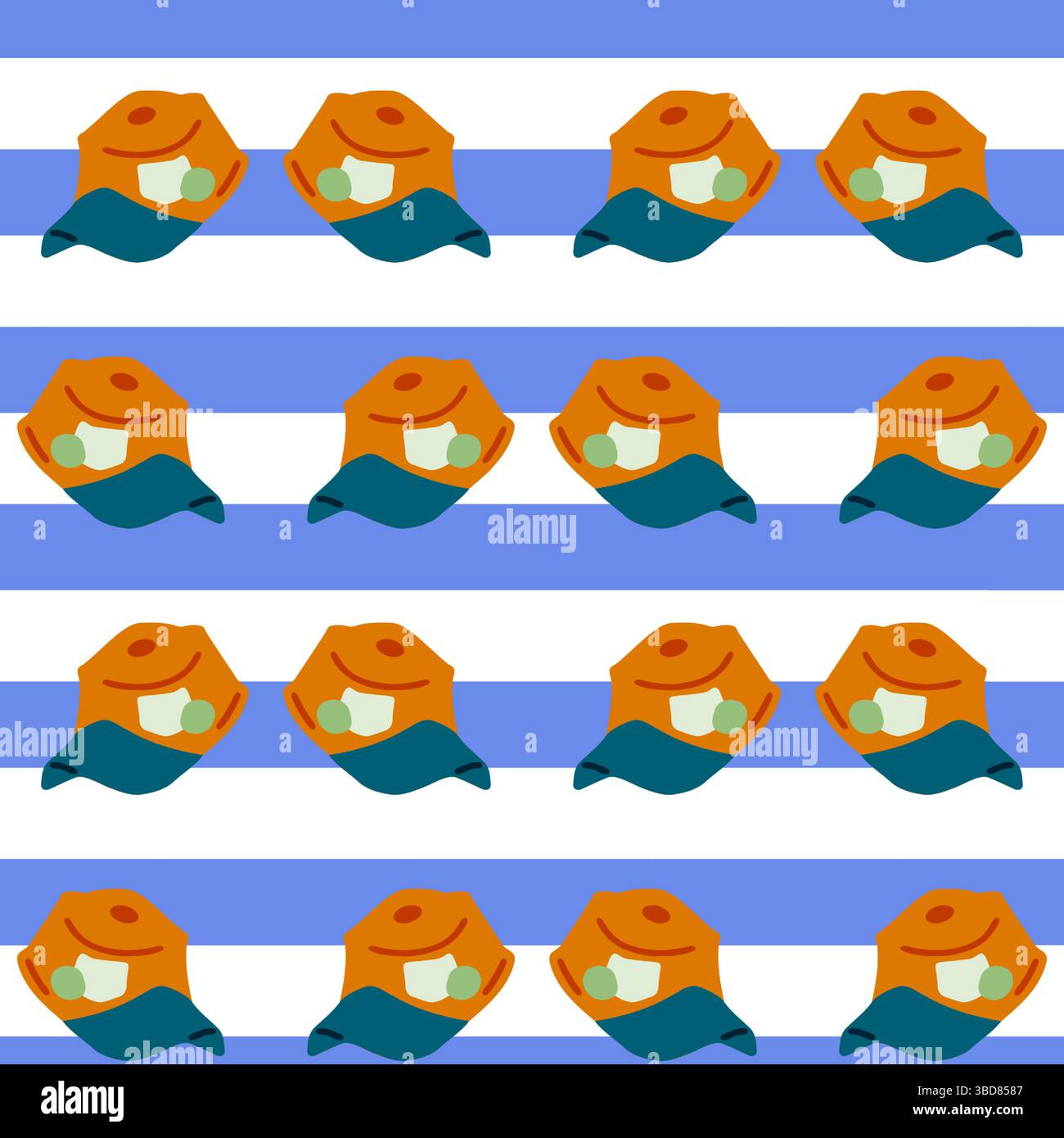 Orange Cap Seamless Pattern Design Stock Vector Image & Art - Alamy