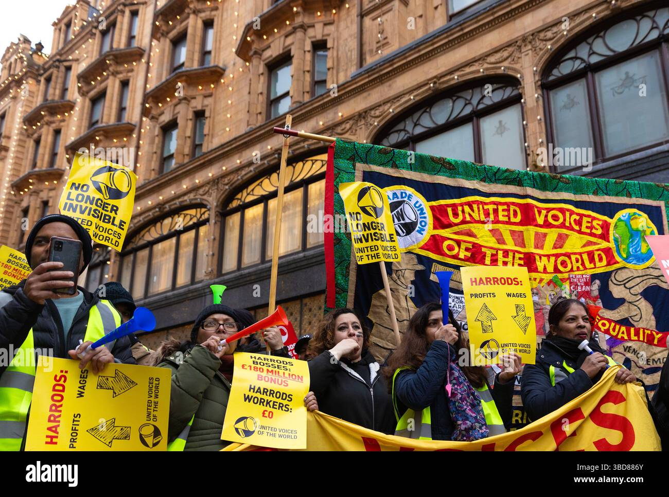 Protesters rally outside Harrods department store in London as Harrods ...