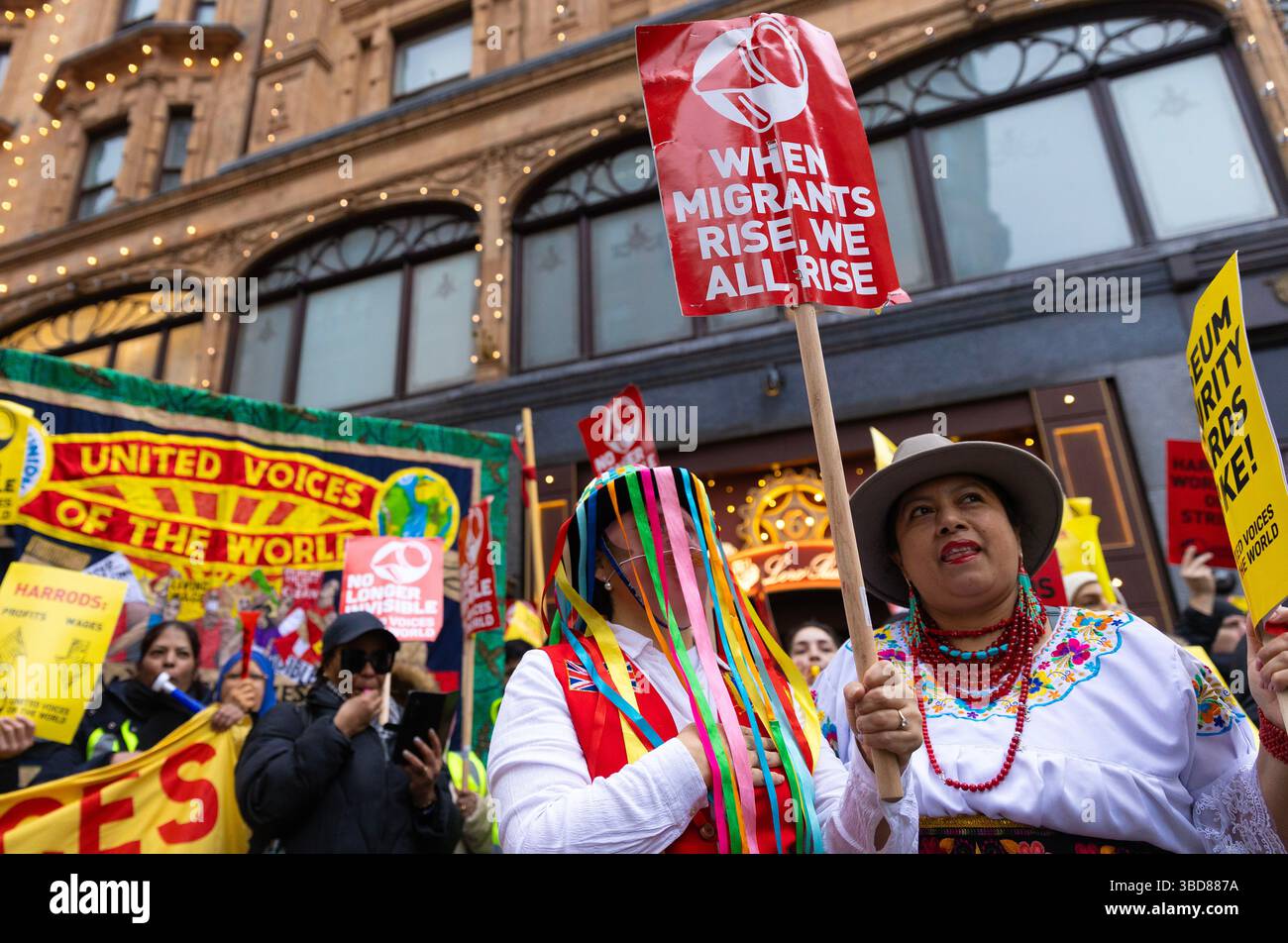 Protesters rally outside Harrods department store in London as Harrods ...