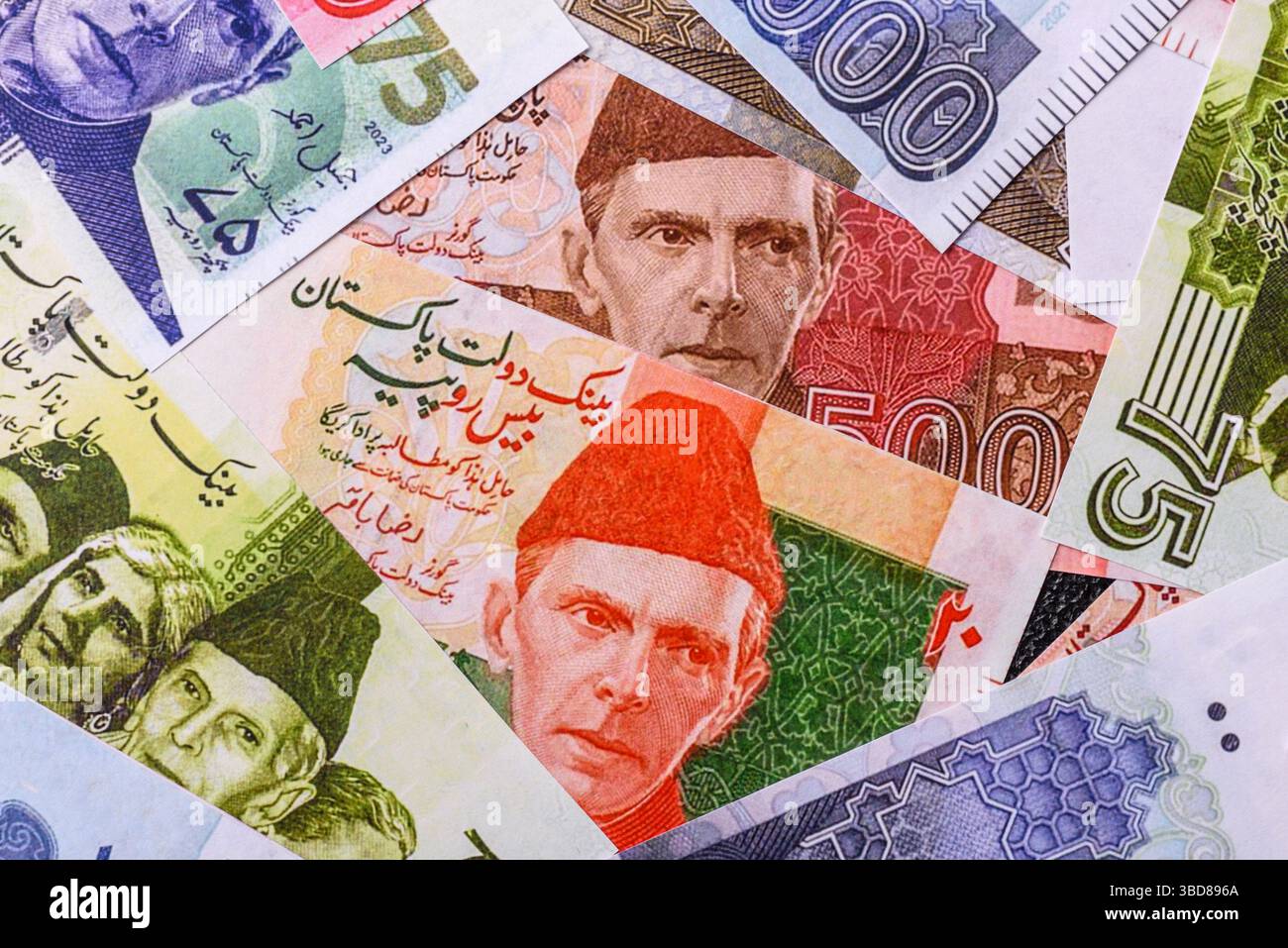 Pakistan, Pakistani rupee paper money. Cash notes for business and ...
