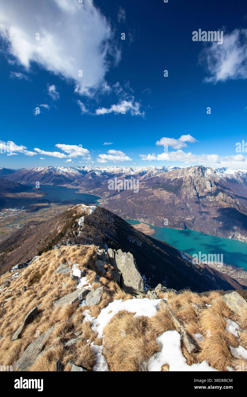 Lake Como and Lago di Mezzola in autumn, Lombardy, Italy Stock Photo ...