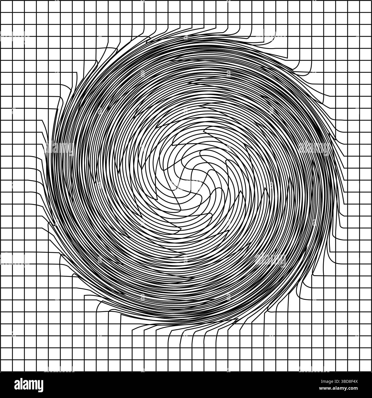 grid line shape abstract illustration in black on white background ...