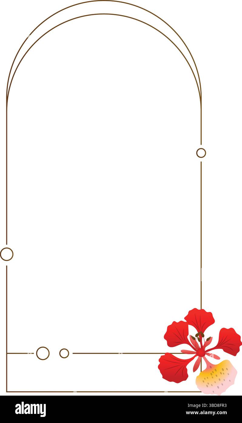 geometric line frame illustration with phoenix in minimal style on ...