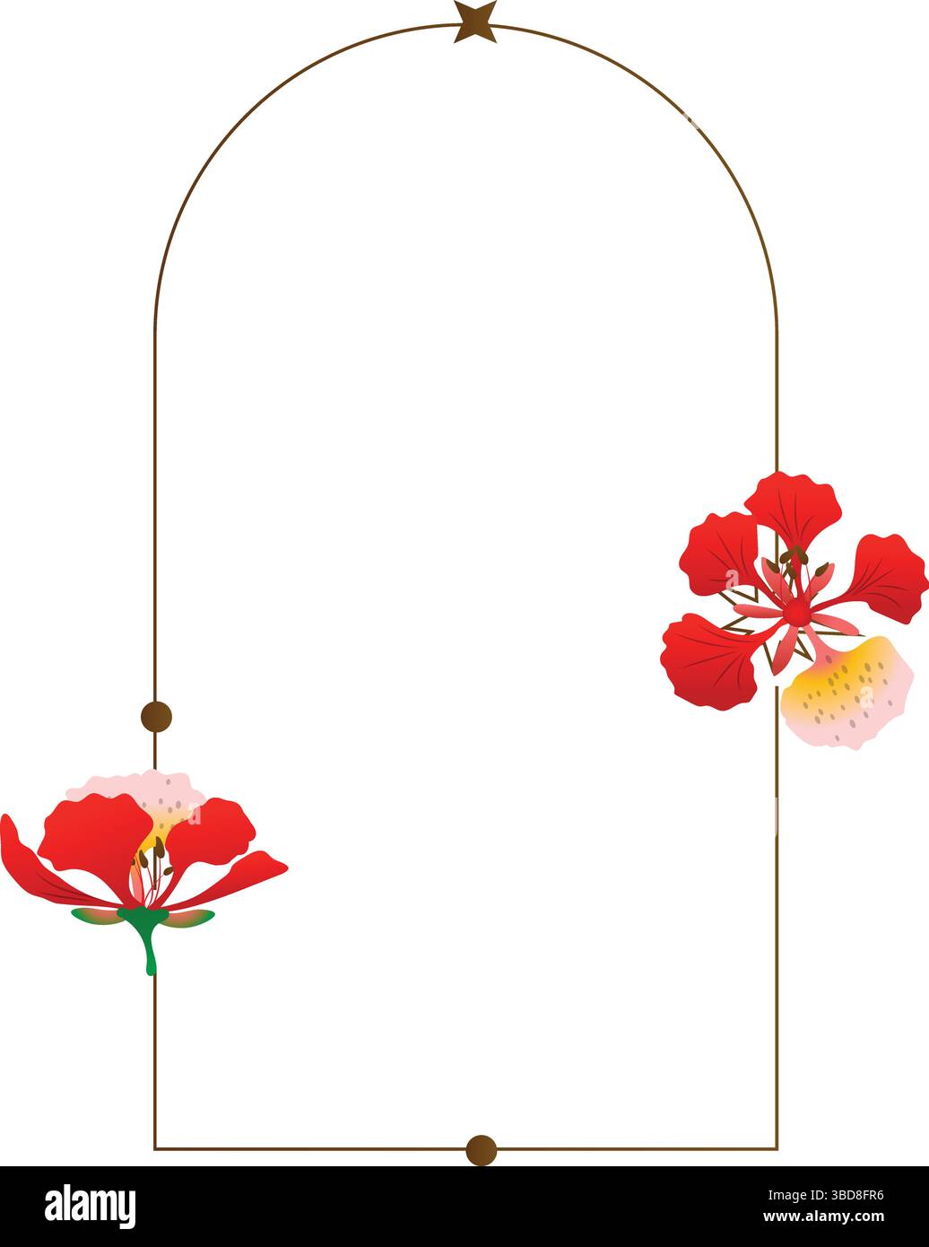 geometric line frame illustration with phoenix in minimal style on ...