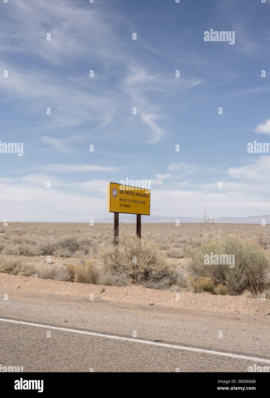 No water sign in desert by road in New Mexico Stock Photo - Alamy