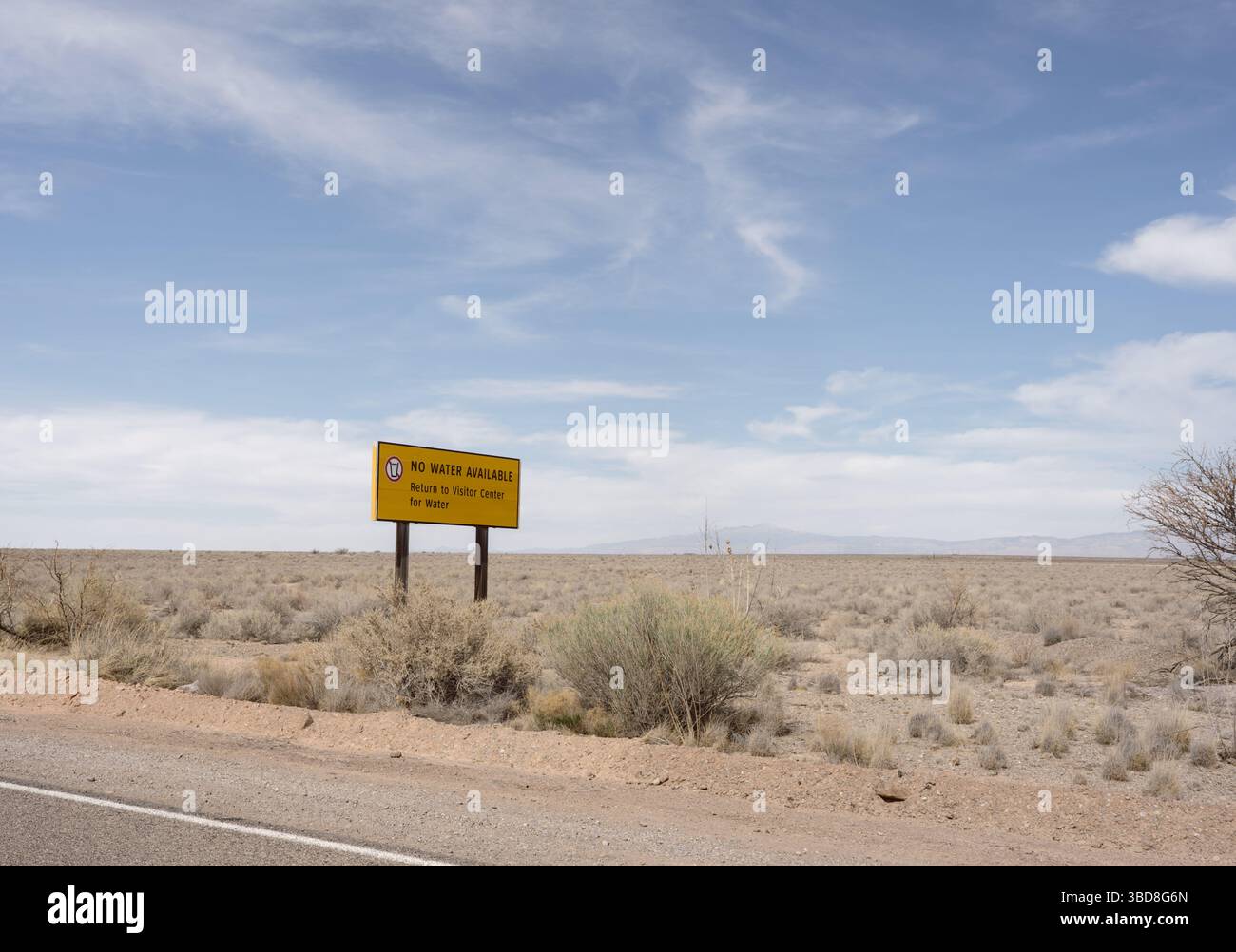 No water sign in desert by road in New Mexico Stock Photo - Alamy