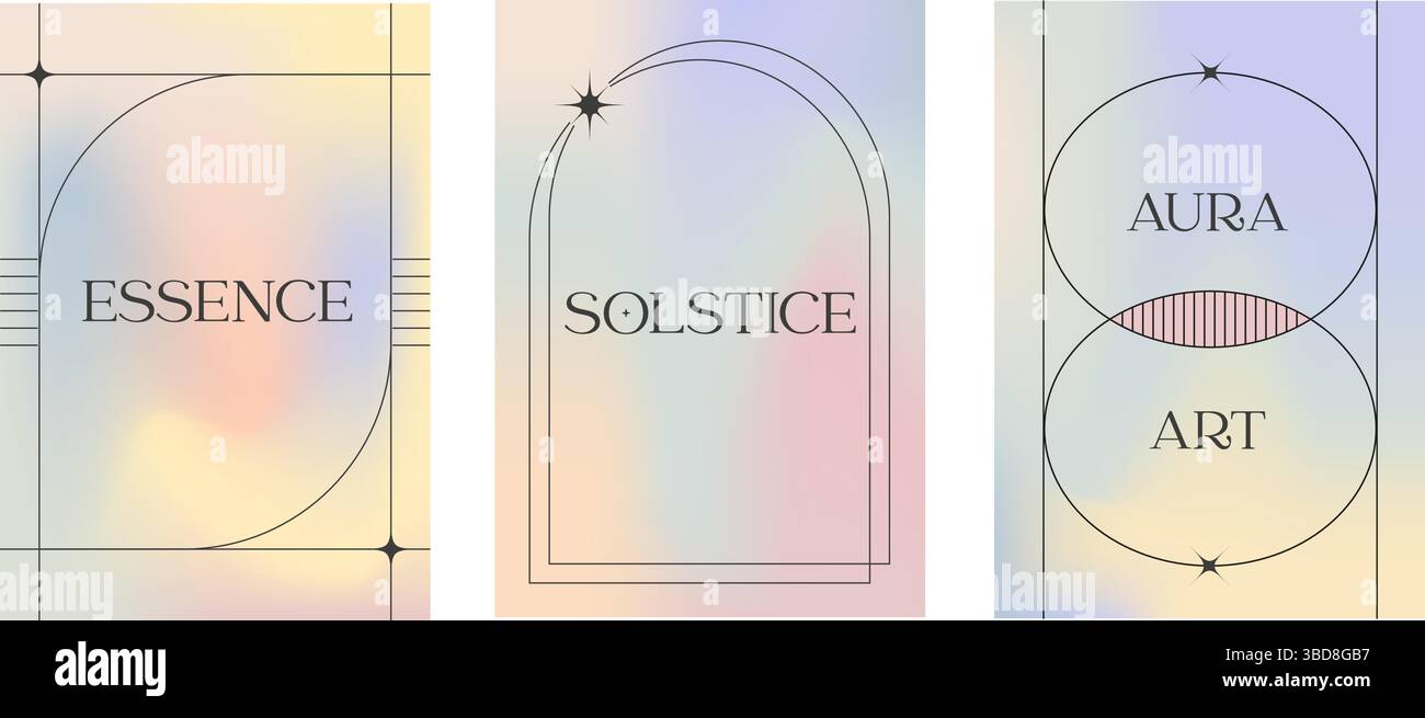 Minimal aesthetic linear frames with holographic gradient background ...