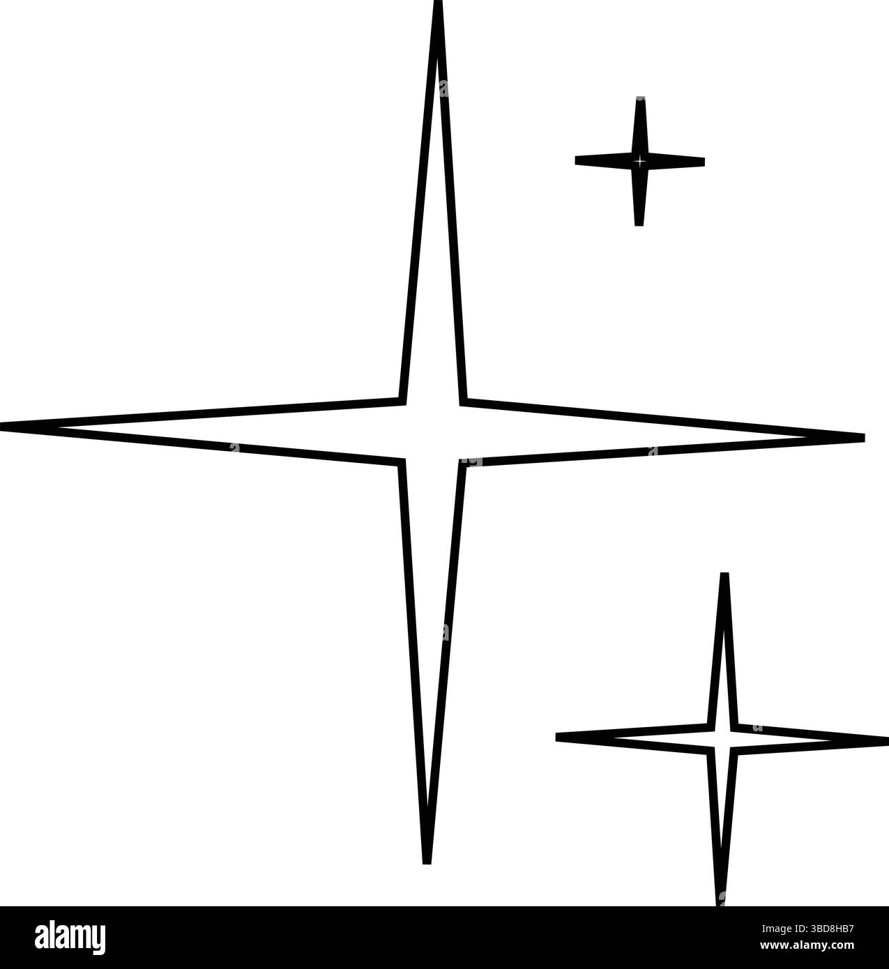 minimal geometric linear star shape on white background Stock Vector ...