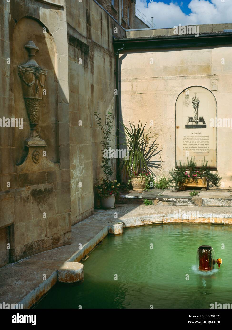 View NW of the interior of the Cross Bath, Bath, Somerset, England, UK ...