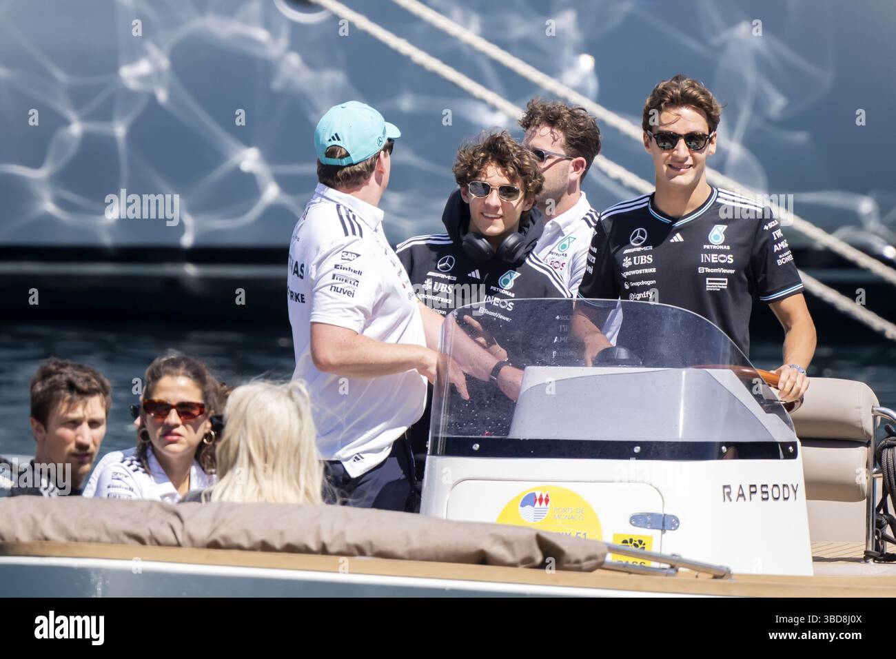 MONACO - Andrea Kimi Antonelli (Mercedes) and George Russell (Mercedes ...