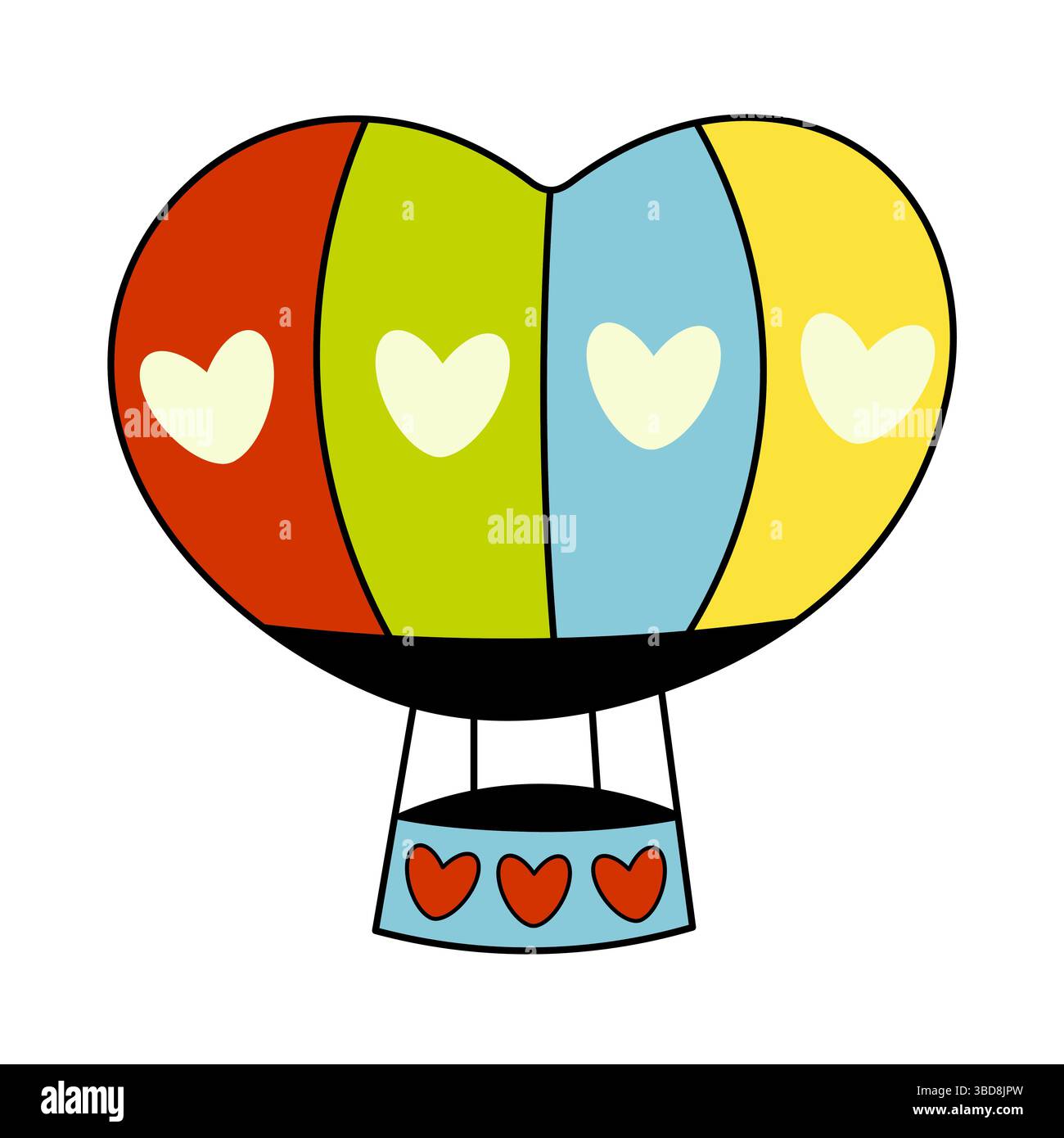 Heart shaped balloon in bright colors. A colorful vector illustration ...
