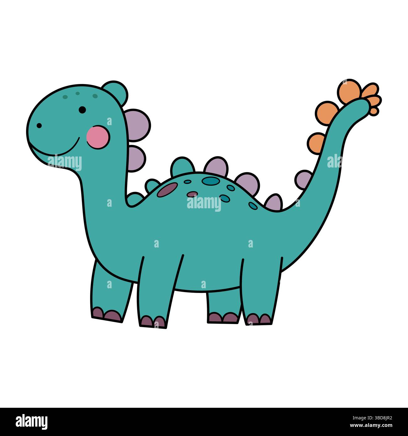 Adorable Dinosaur Cartoon. This cute dinosaur illustration features a ...