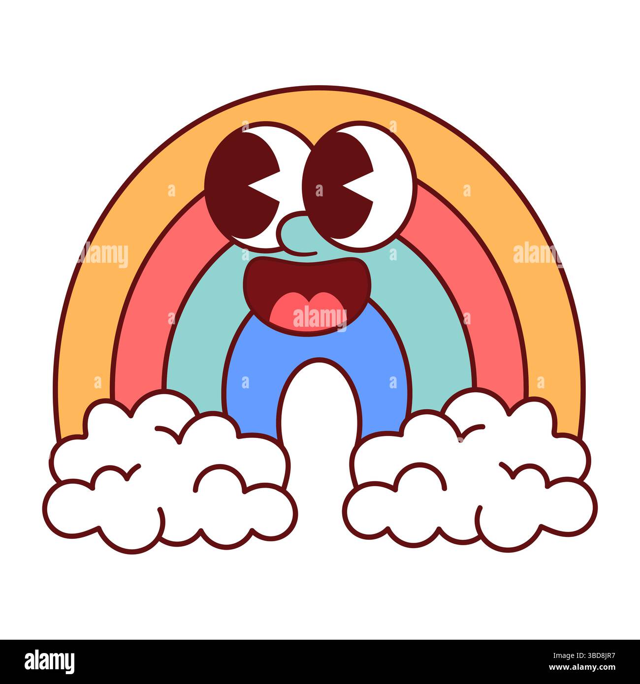 Smiling Cartoon Rainbow. A cheerful vector illustration of a cartoon ...
