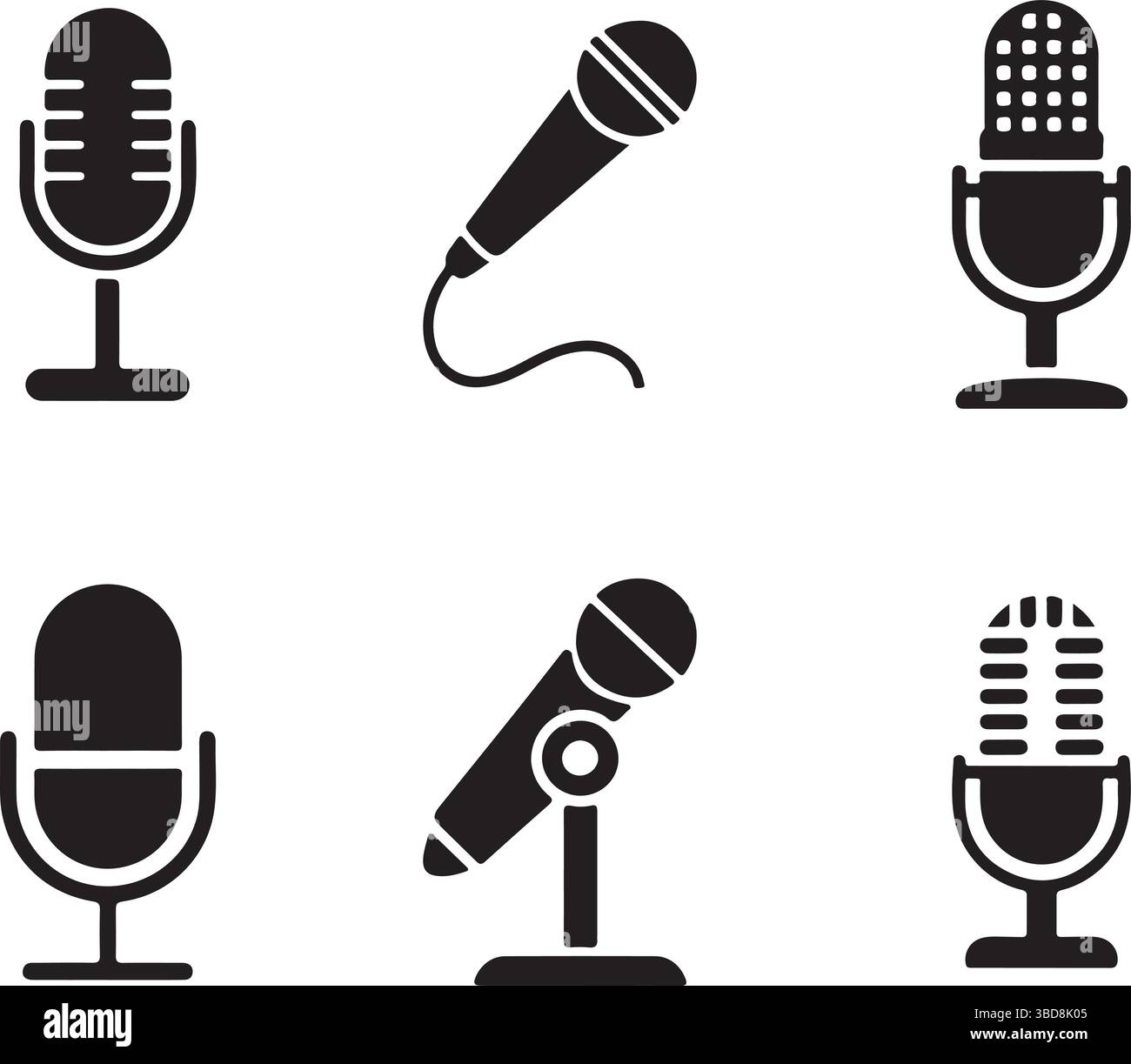 Microphone Icons & Pictograms - Audio & Vocal Symbols Stock Vector Image & Art - Alamy