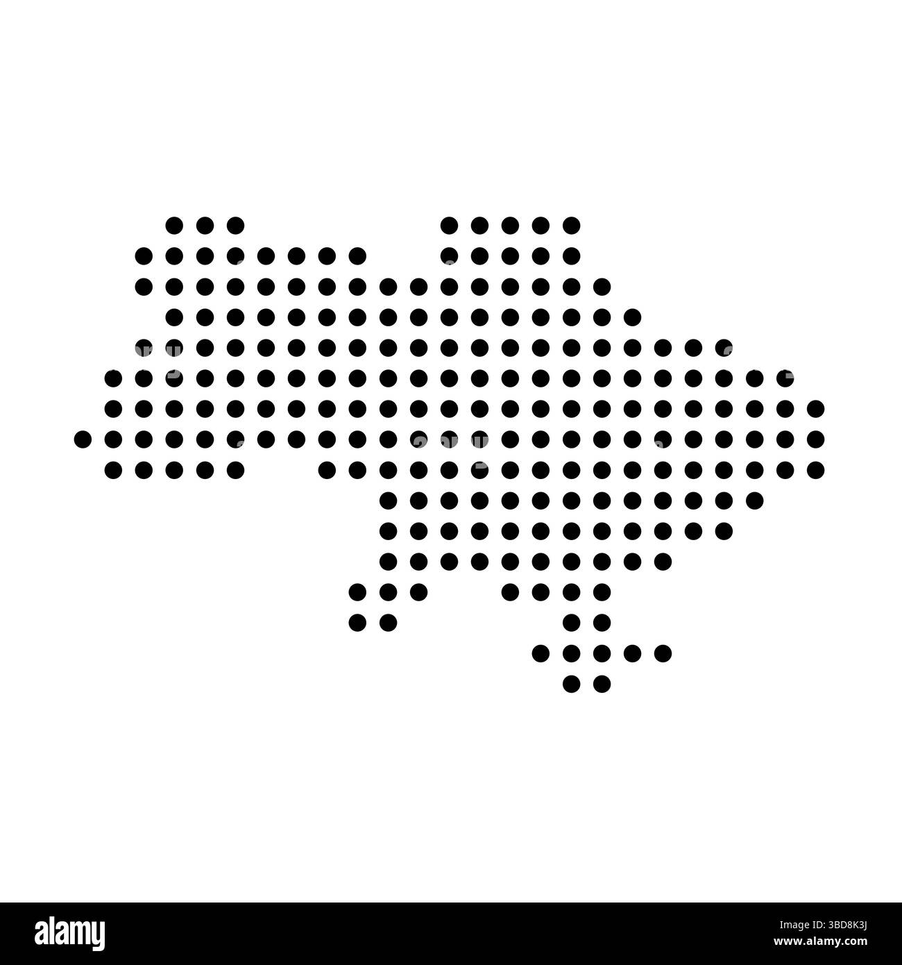 Ukraine country dotted map. Black spot pixel illustration isolated on ...