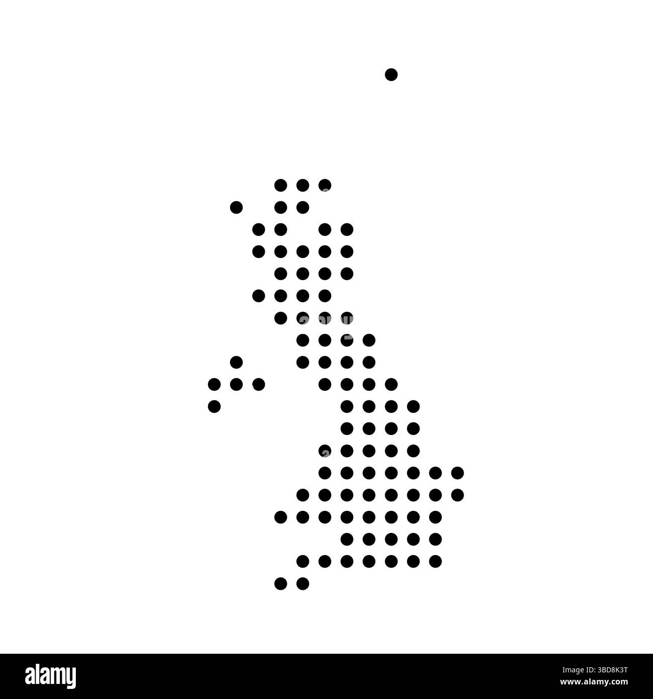 United Kingdom country dotted map. Black spot pixel illustration ...
