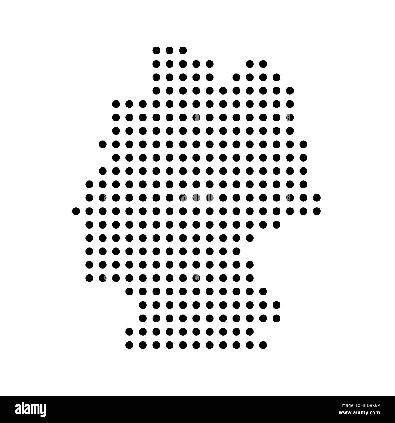 Germany country dotted map. Black spot pixel illustration isolated on ...