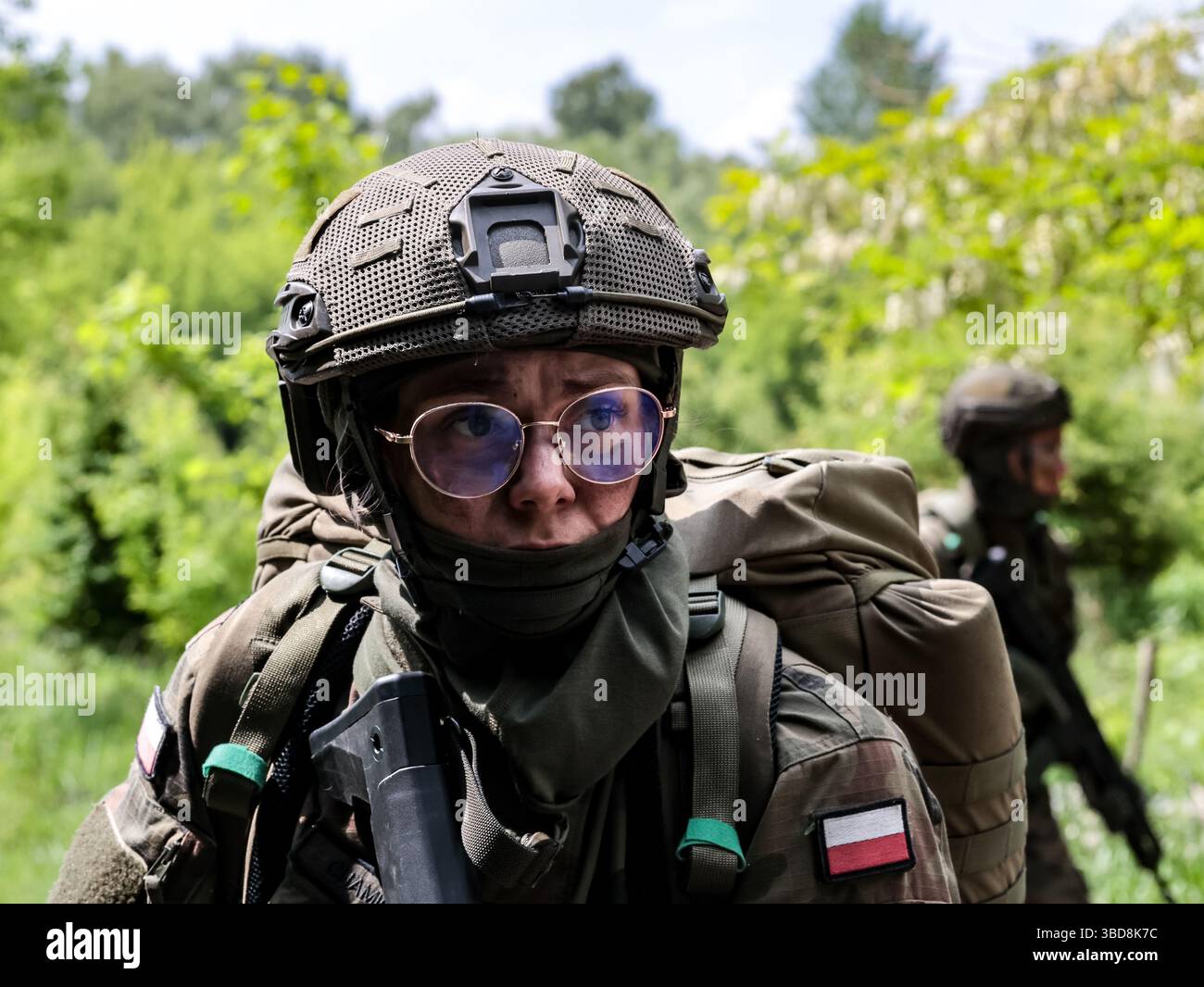 Candidates for Territorial Defence soldiers march in a defencive ...