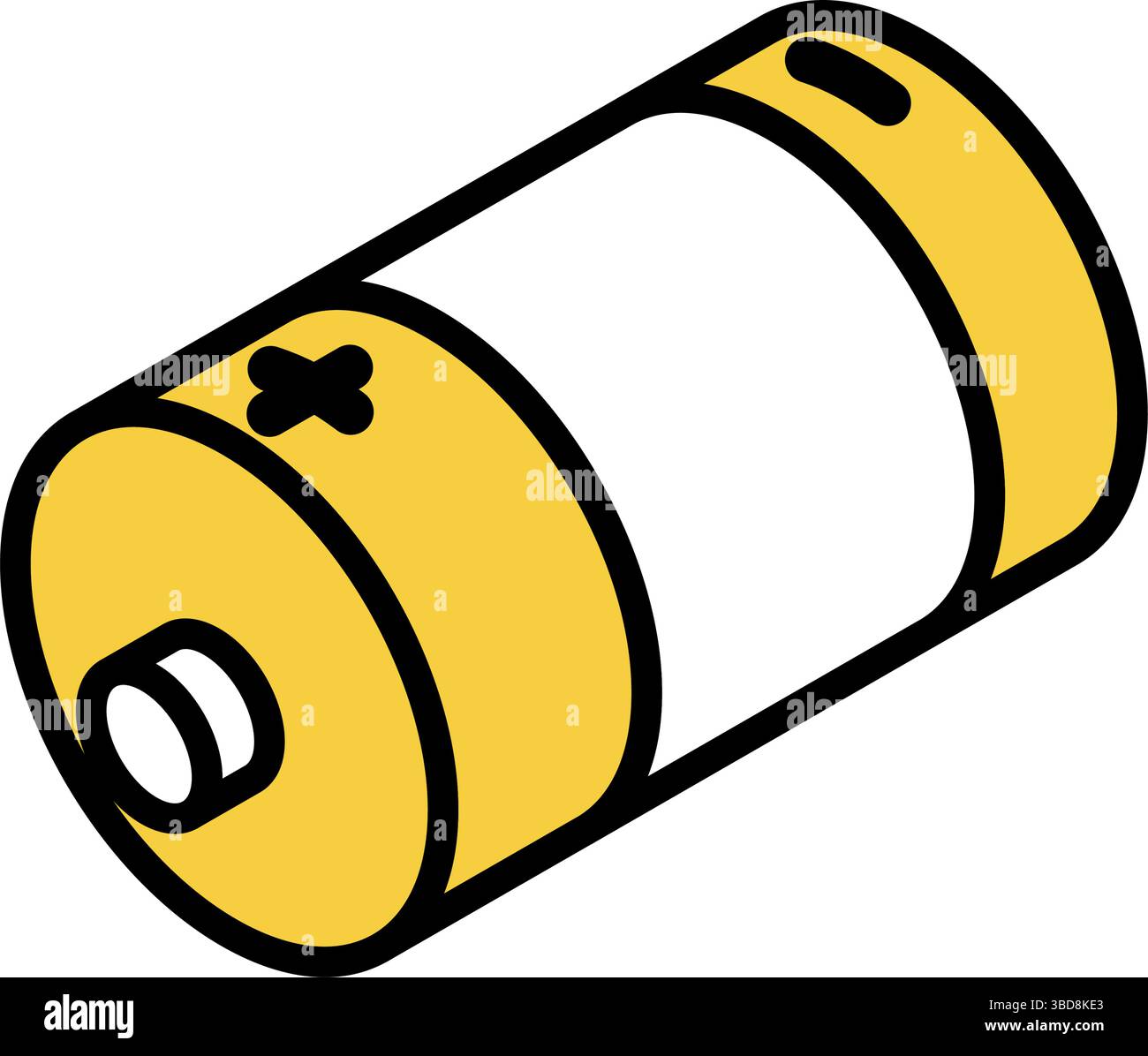 Isometric Line Icon of a Dry Cell Battery in Simple Design, Vector ...