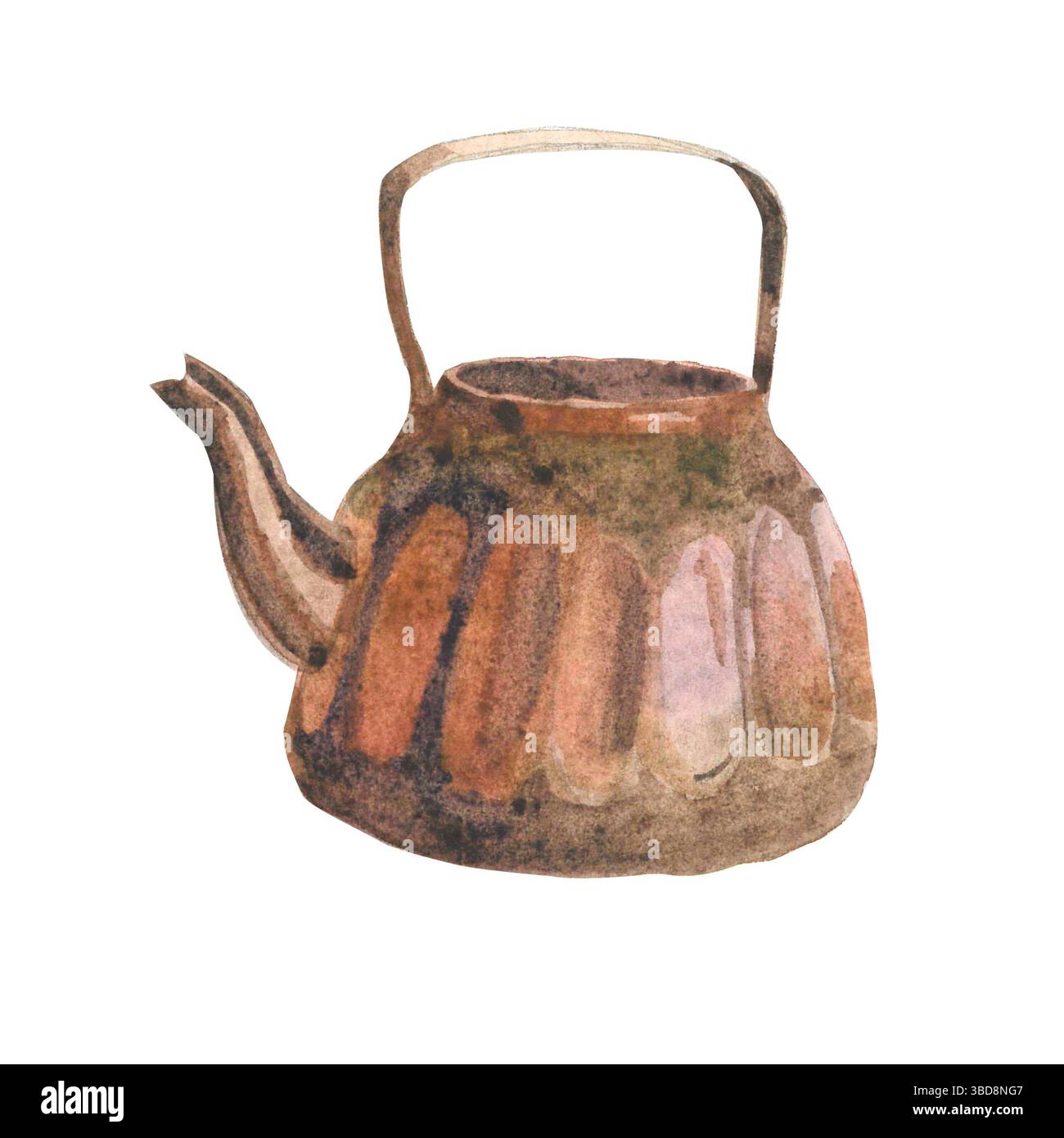 Teapot illustration watercolor Cut Out Stock Images & Pictures - Alamy
