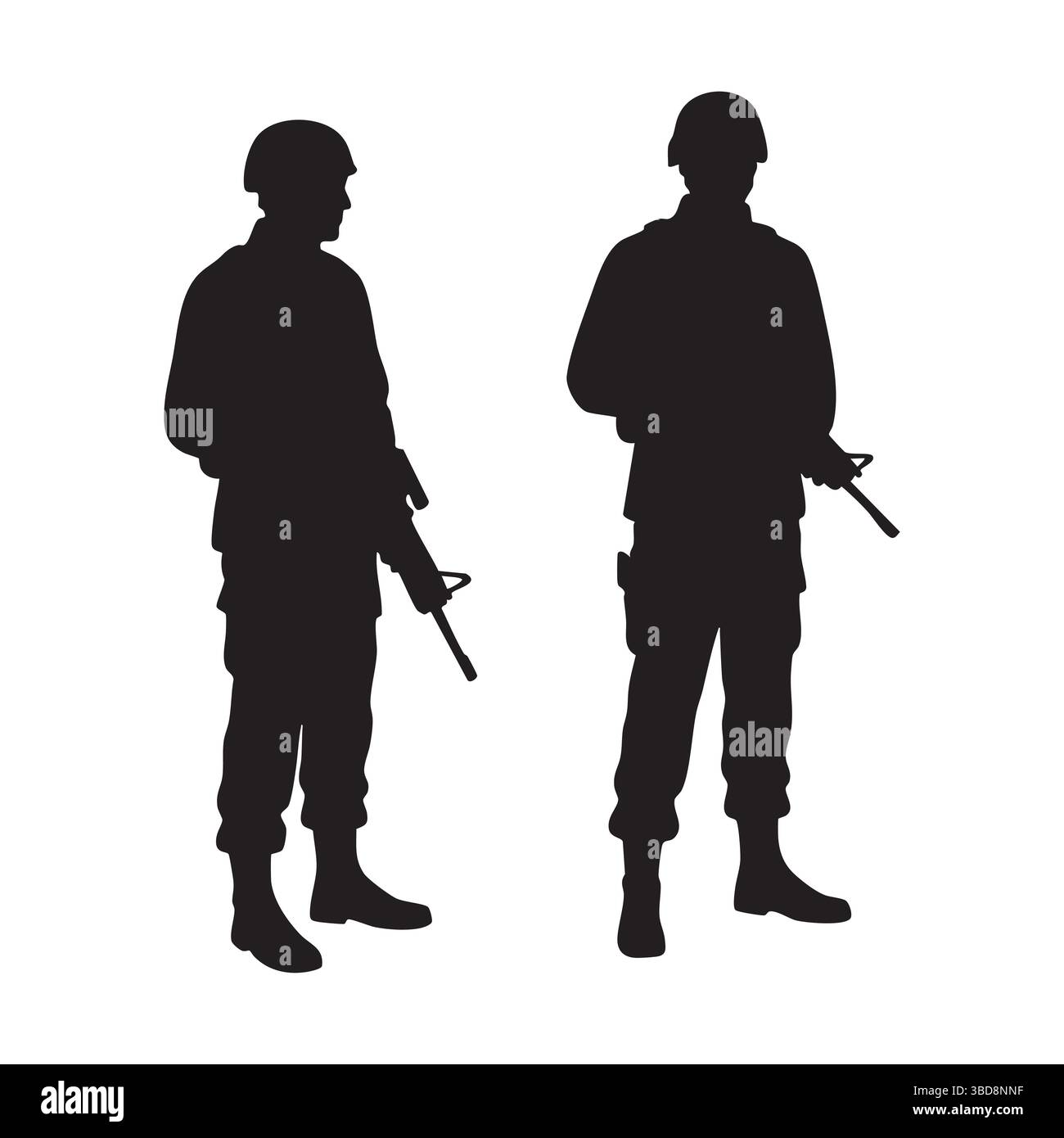 Silhouette set of soldier on white background Stock Vector Image & Art - Alamy