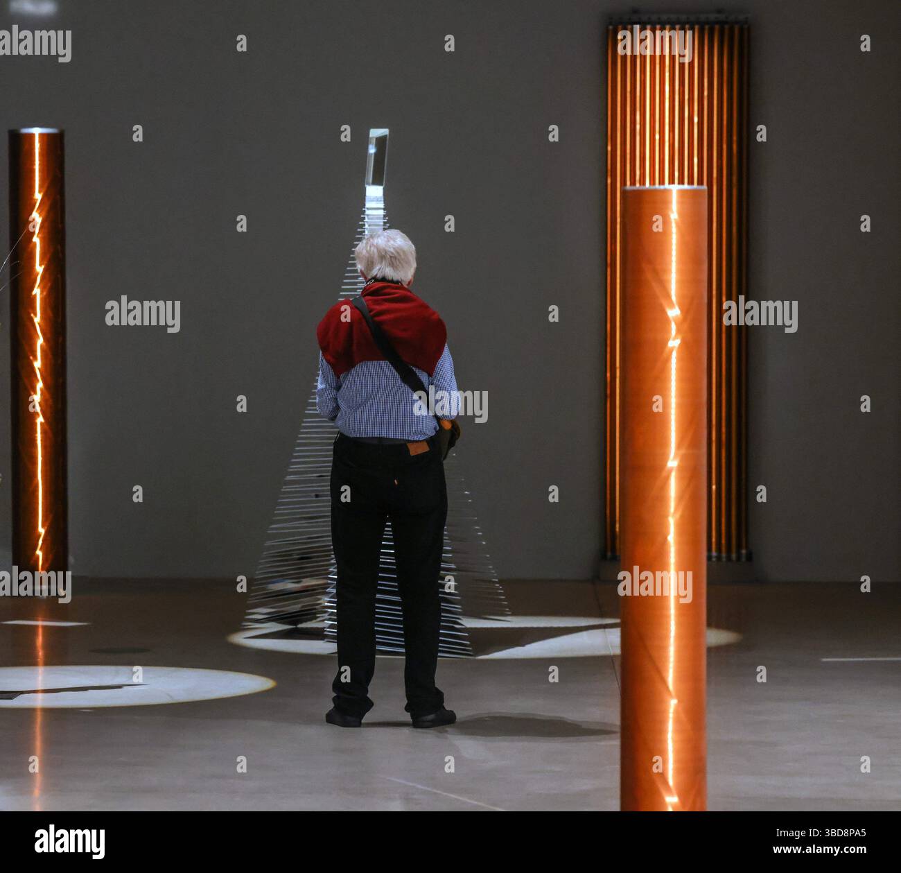 Tate St Ives, Cornwall, UK. 23rd May, 2025. Linear Light Columns ...