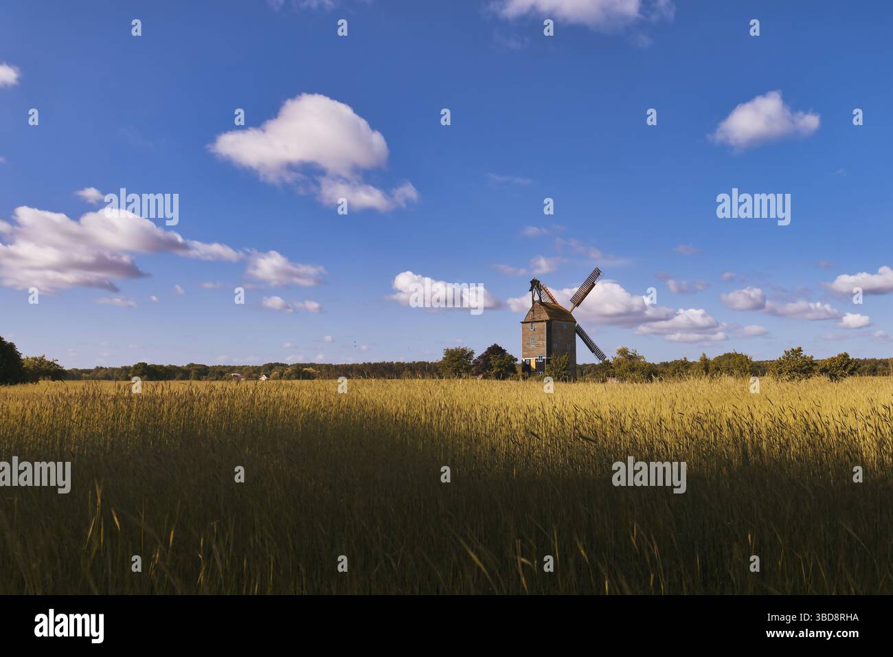 old Windmill summer sky nature Stock Photo - Alamy