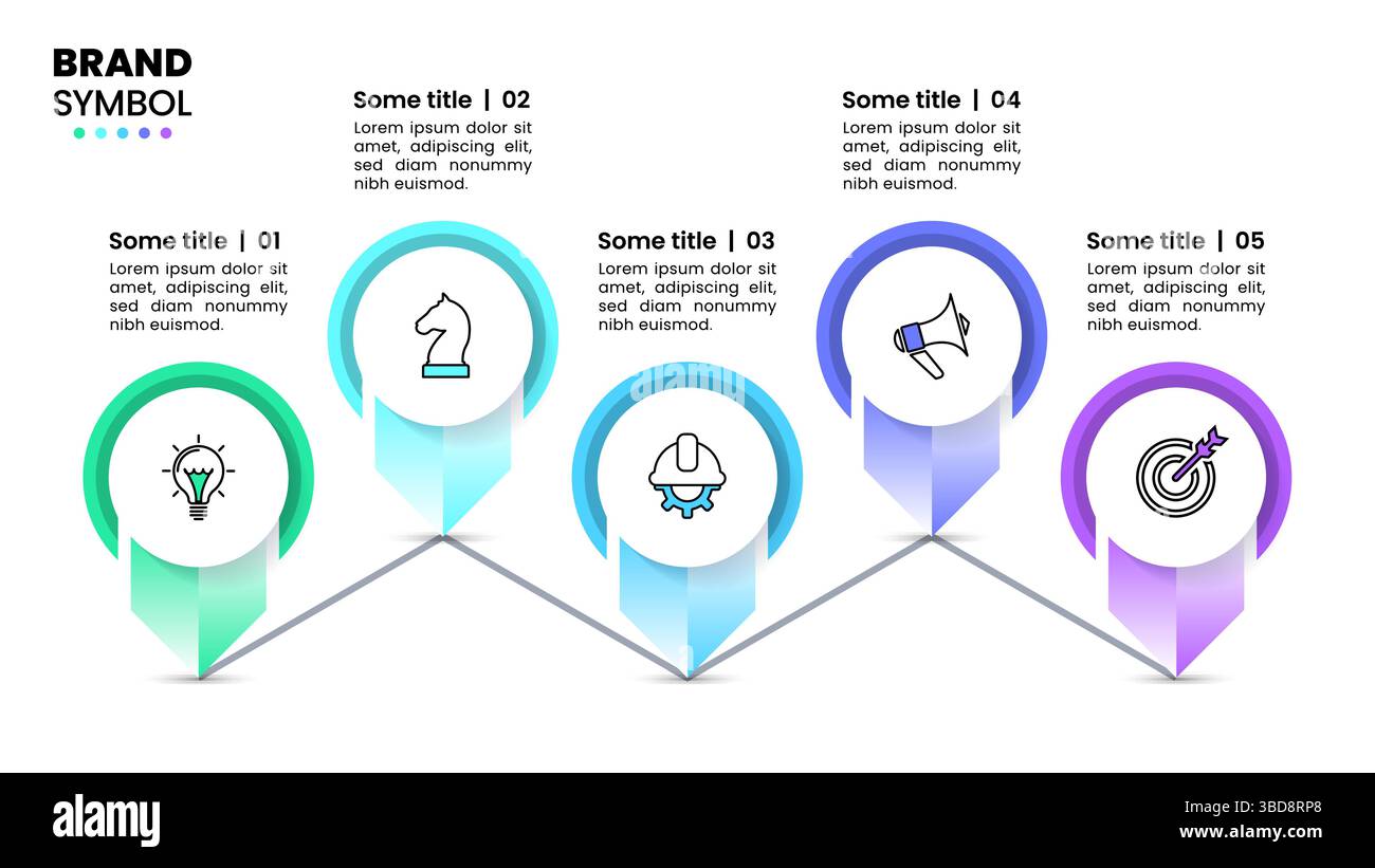 Infographic template with icons and 5 options or steps. Line. Can be ...