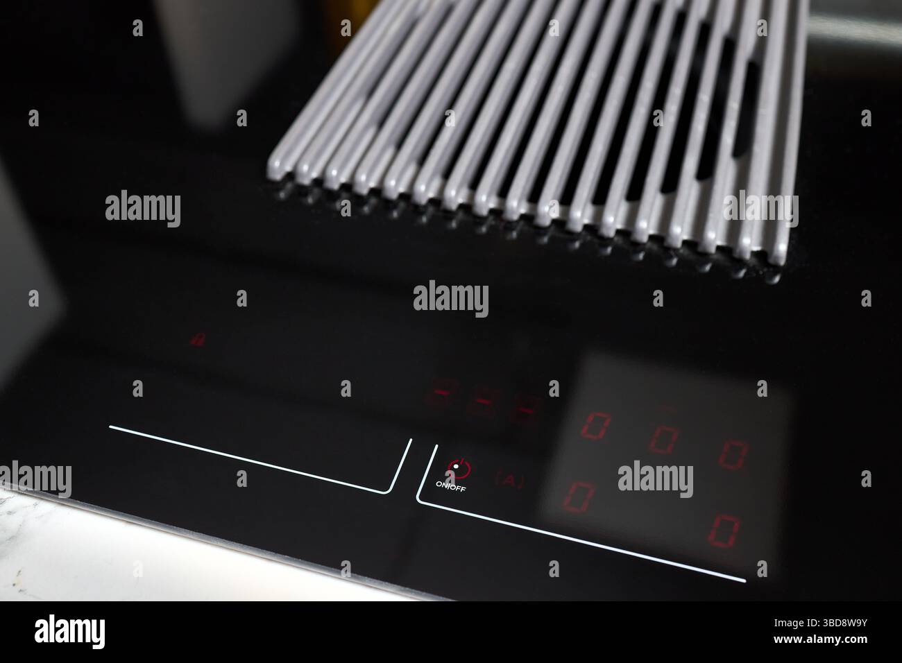 Modern induction electric hob cooker with control panel buttons ...