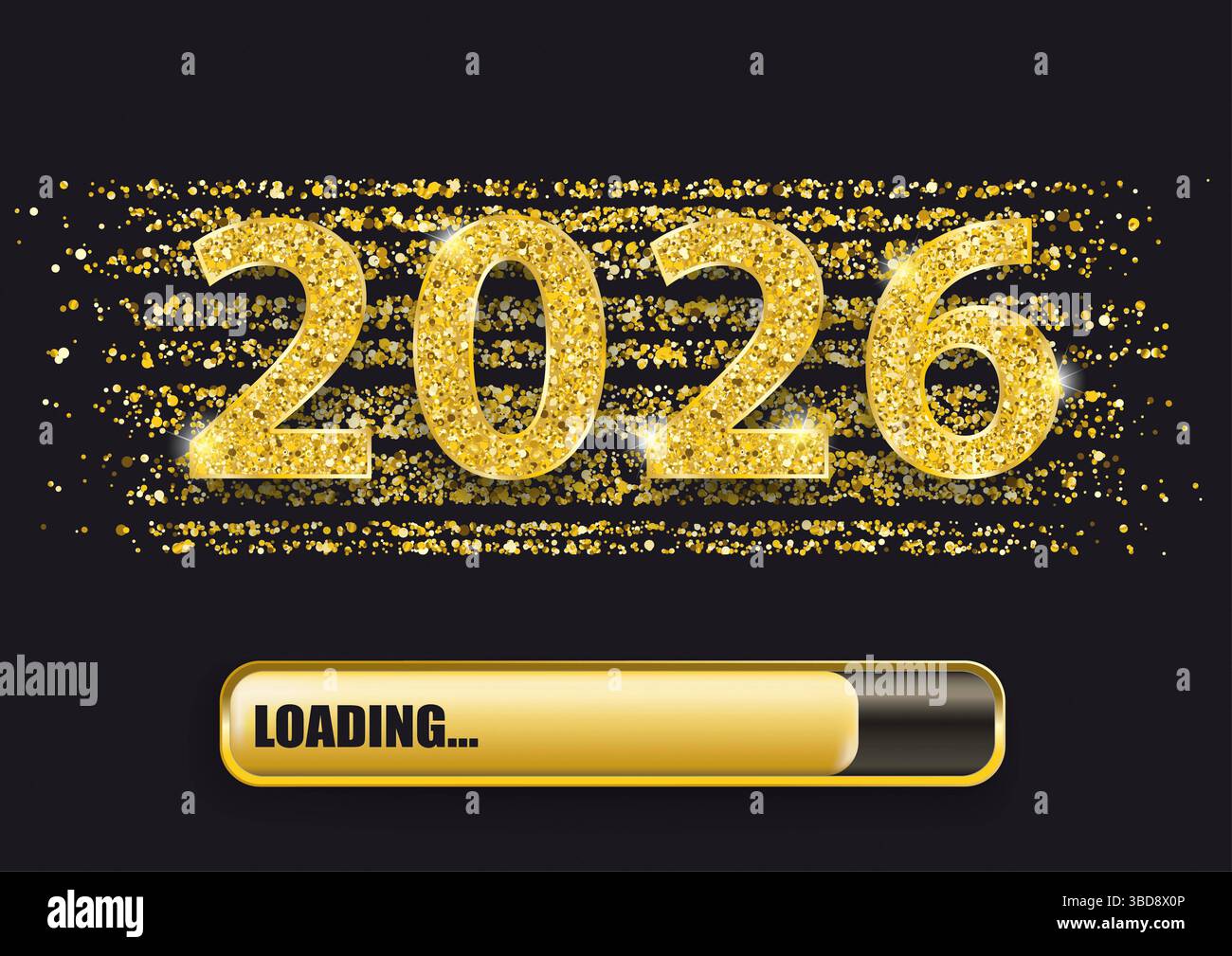 2026 Loading Progress Bar Golden Confetti Night Golden confetti with ...