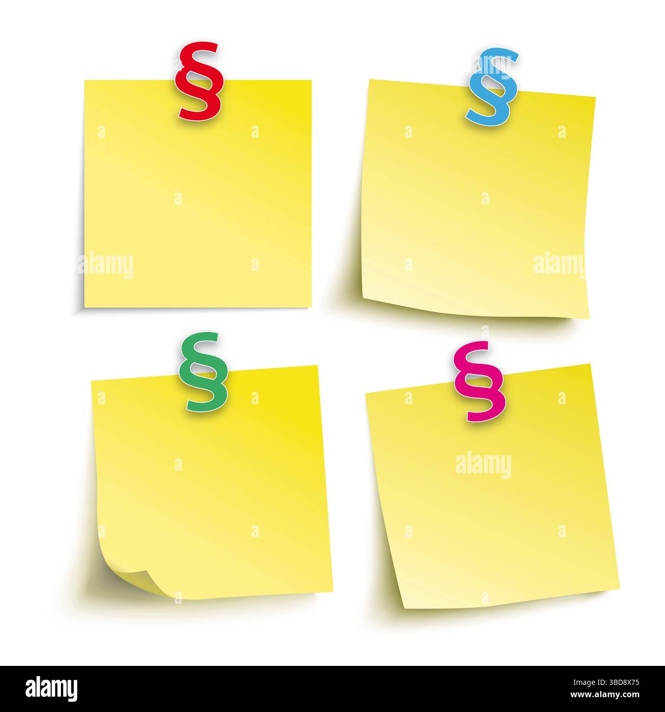 Yellow Sticks 4 Colored Paragraphs Yellow Sticky Notes with Paragraph ...