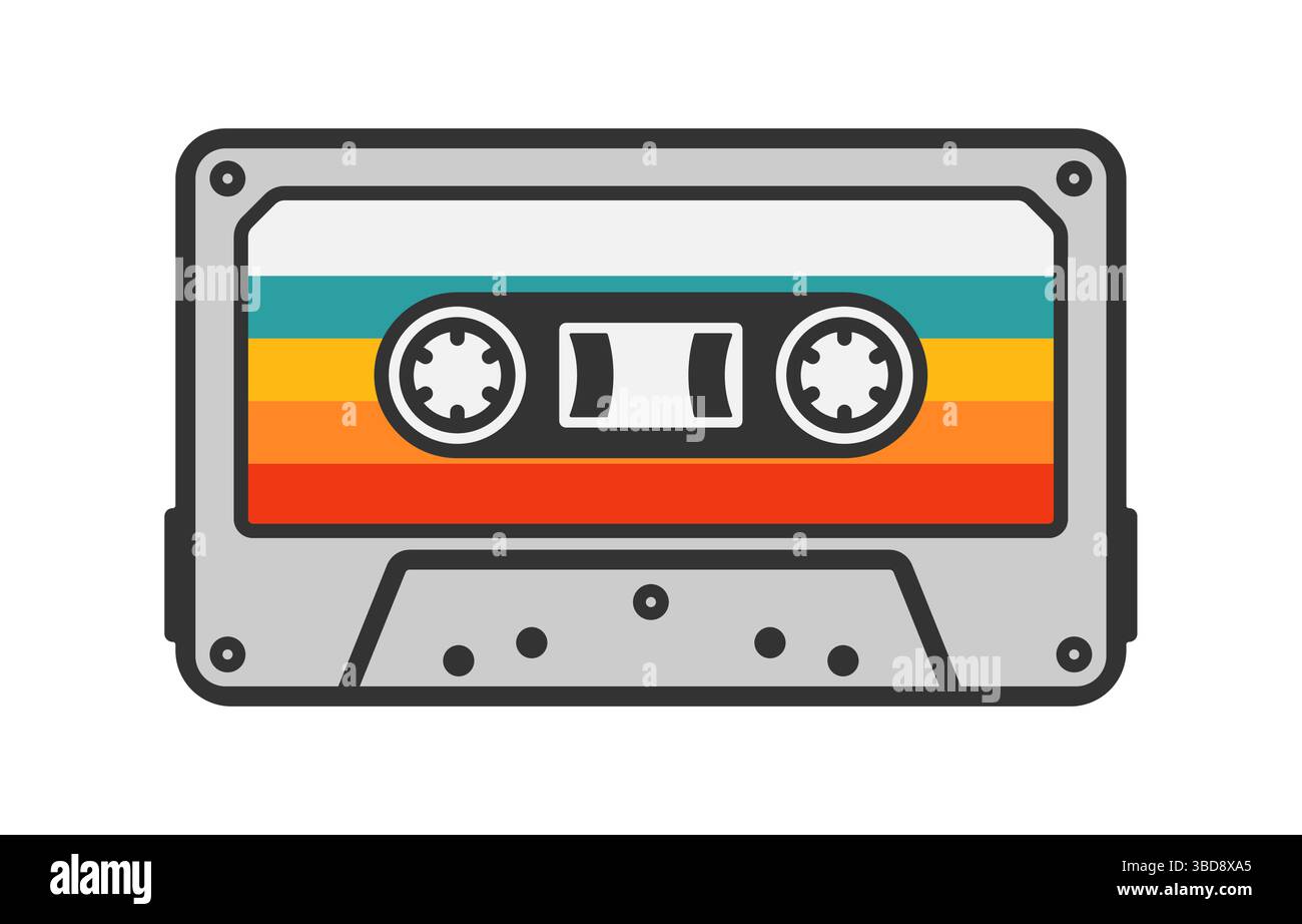 Cassette Tape Retro Vintage Mixtape icon symbol. Vintage 90s cassette ...