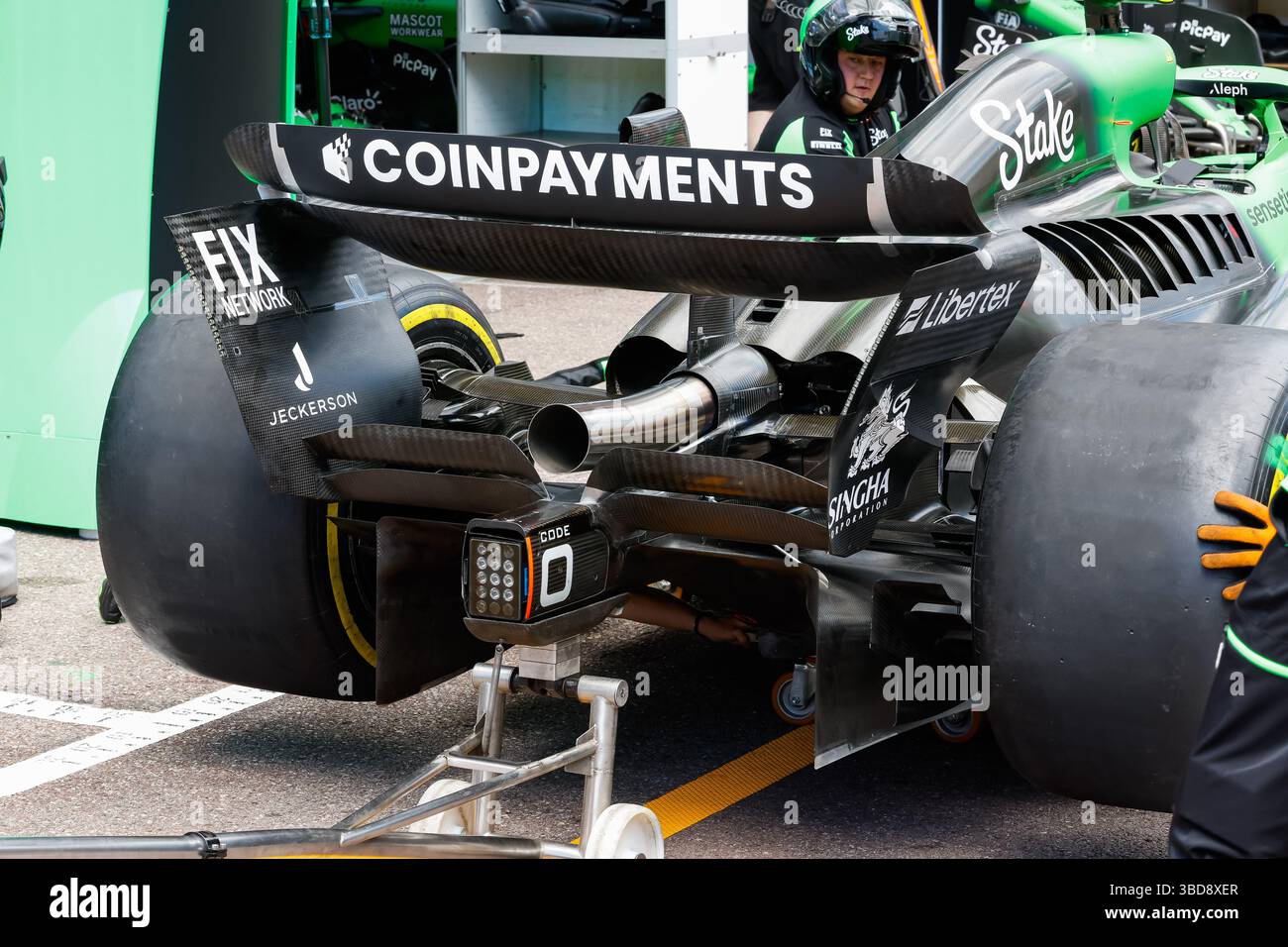 Stake F1 Team Kick C45, rear wing detail during the Formula 1 Tag Heuer ...