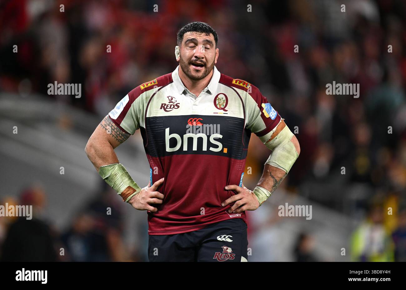 Brisbane, Australia. 23rd May, 2025. Jeffery Toomaga-Allen of the Reds ...